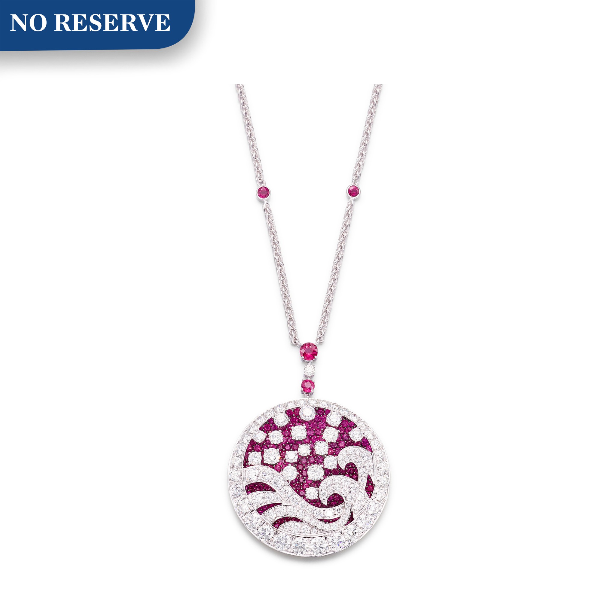 'Wave' Diamond and Ruby Pendent Necklace | 格拉夫| 'Wave' 鑽石 配 紅寶石 項鏈 ...