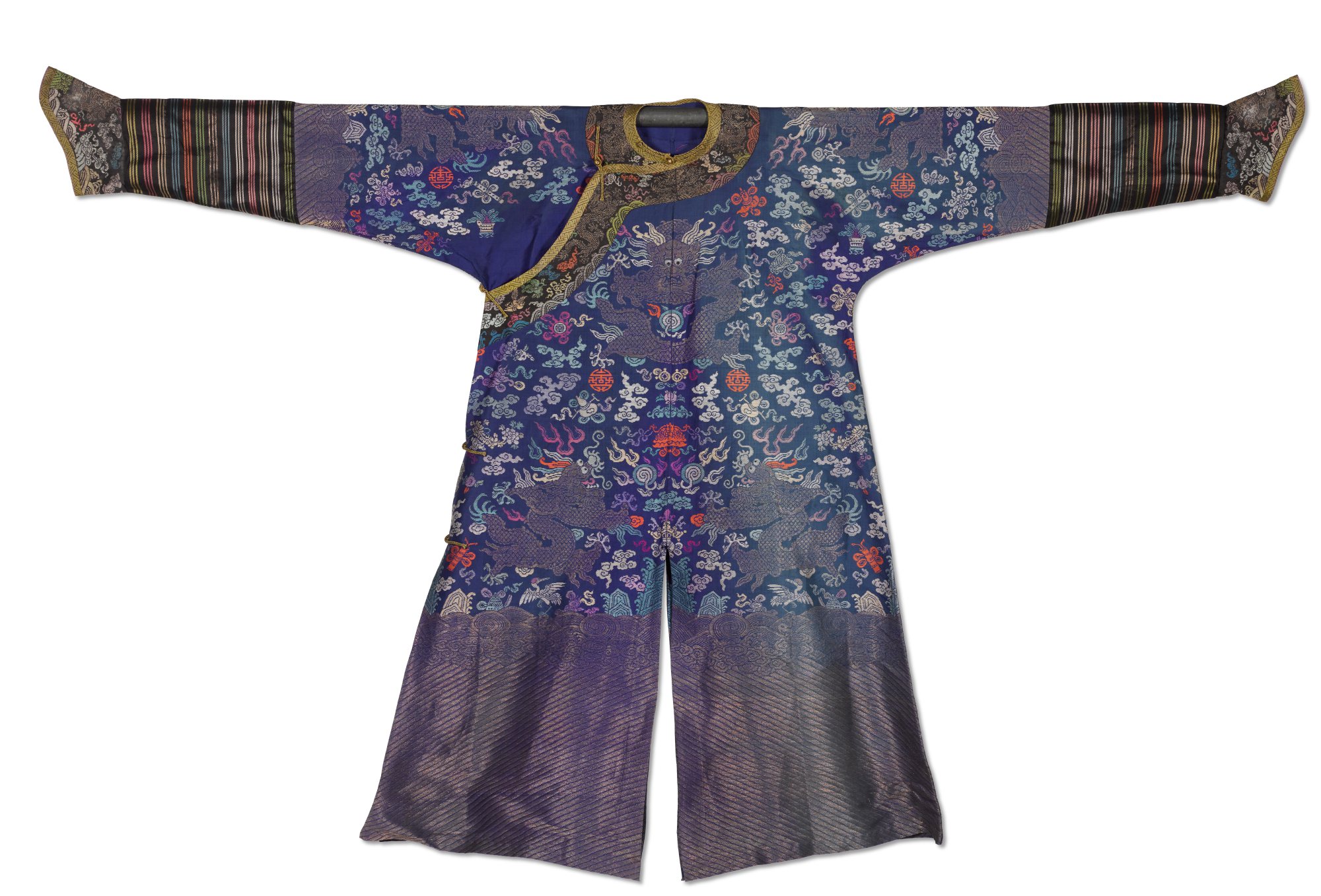 A blue-ground silk brocade ‘dragon' robe, Late Qing dynasty | A Journey Through China's History ...