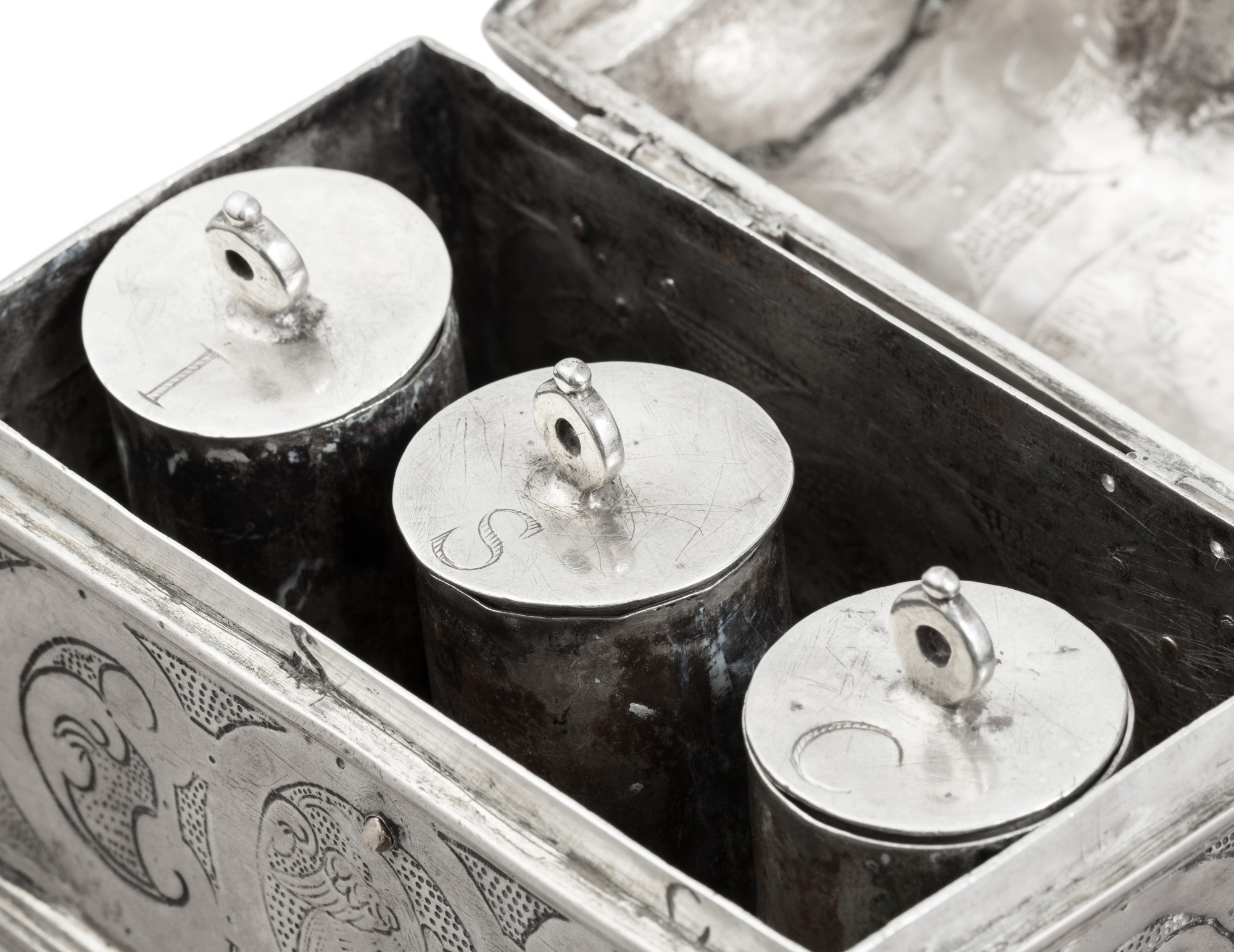 A Spanish silver holy oil case, unmarked, probably circa 1650 | Coffret ...