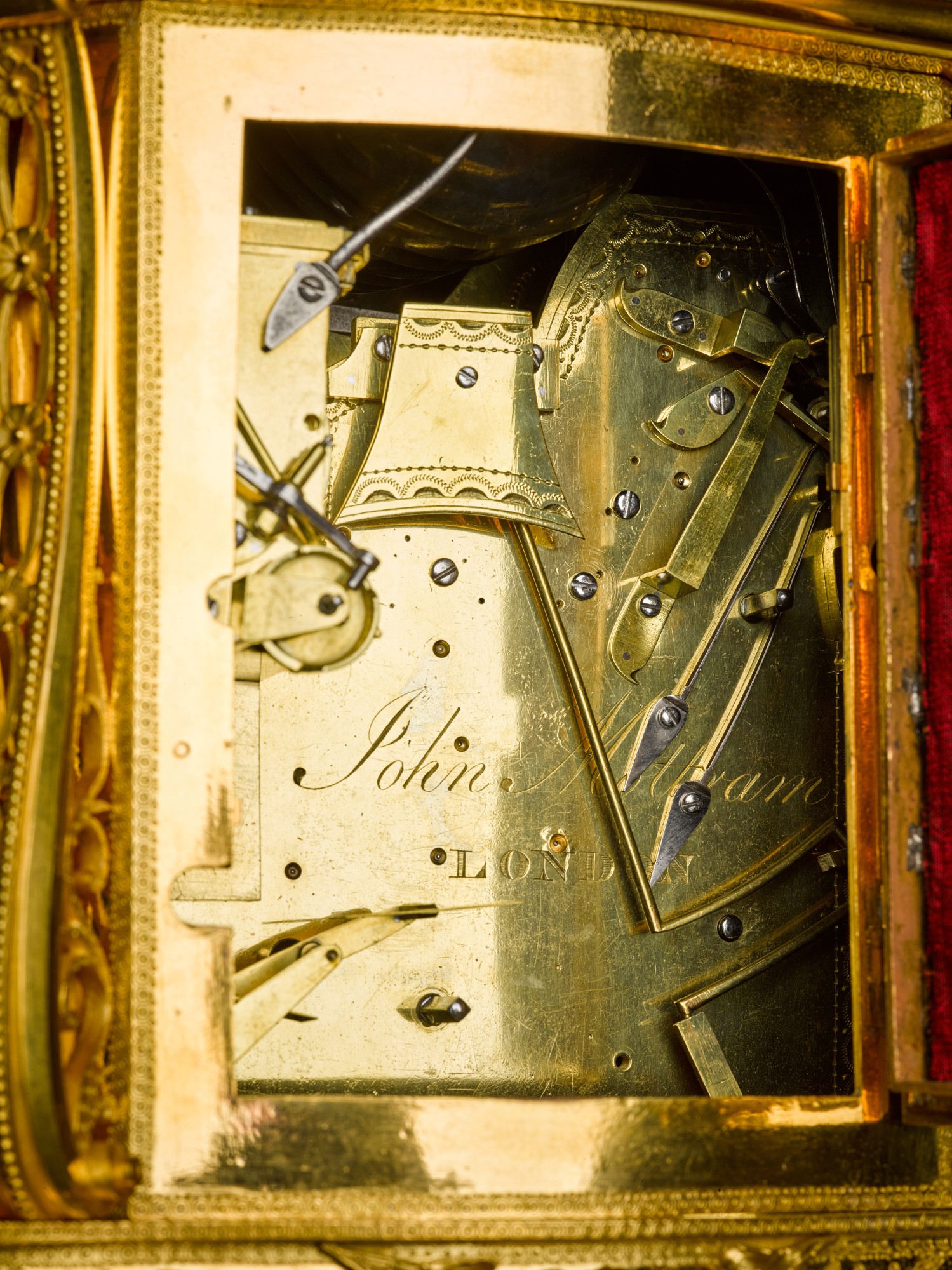 John Mottram: A George III gilt-brass paste-set musical automaton table ...