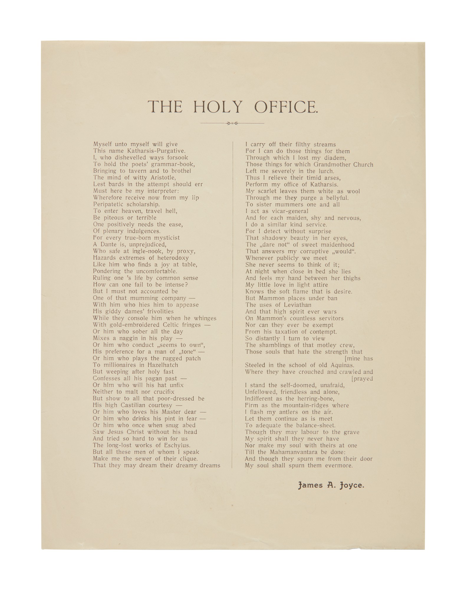 Joyce, James | Joyce's first extant publication | Fine Books and ...