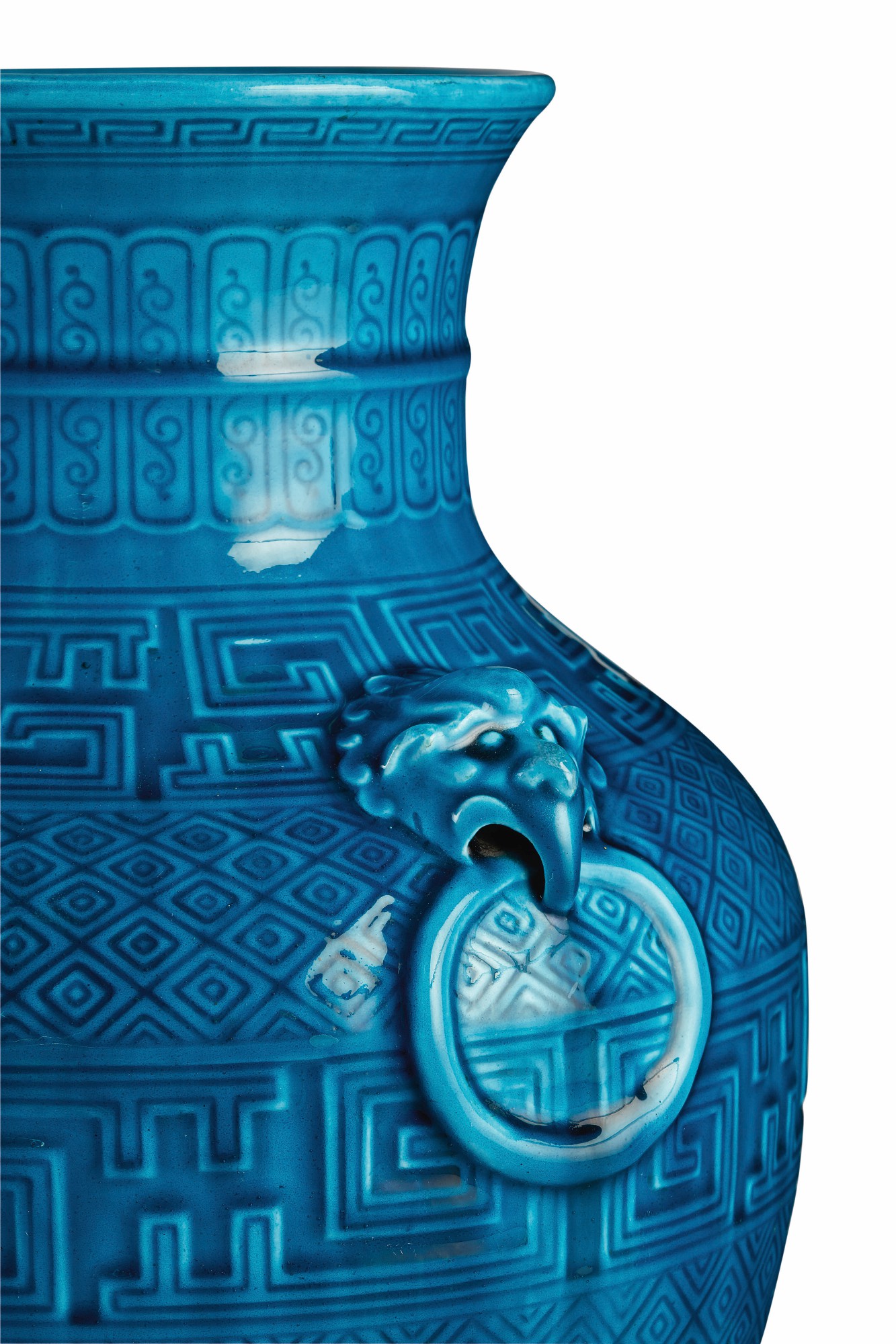 AN ASSEMBLED PAIR OF THEODORE DECK FAIENCE 'PERSIAN-BLUE' VASES, CIRCA ...