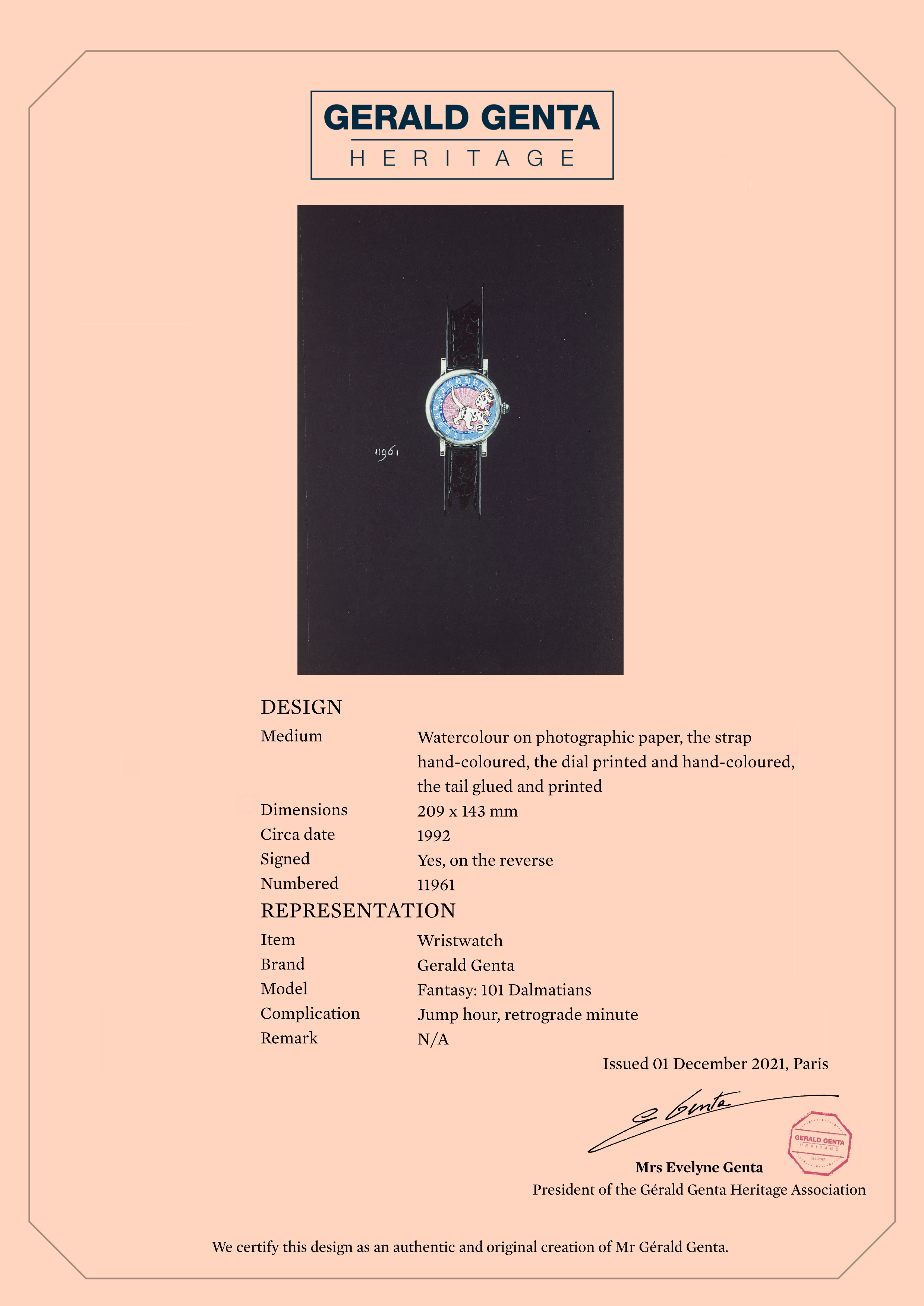 An original prototype design of a Gerald Genta Fantasy wristwatch with ...