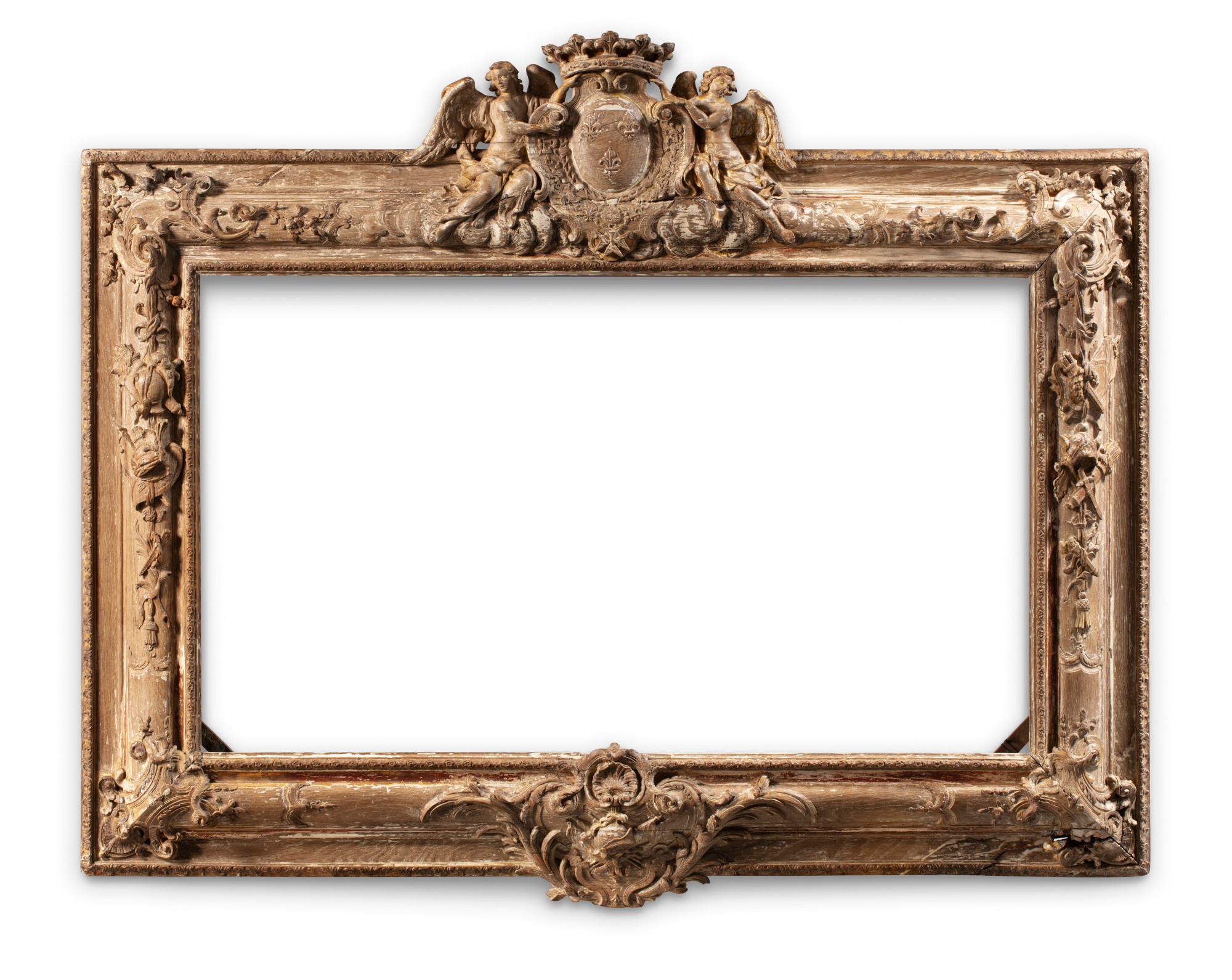 A royal gilt oak frame, Louis XIV | Cadre royal en chêne sculpté et ...