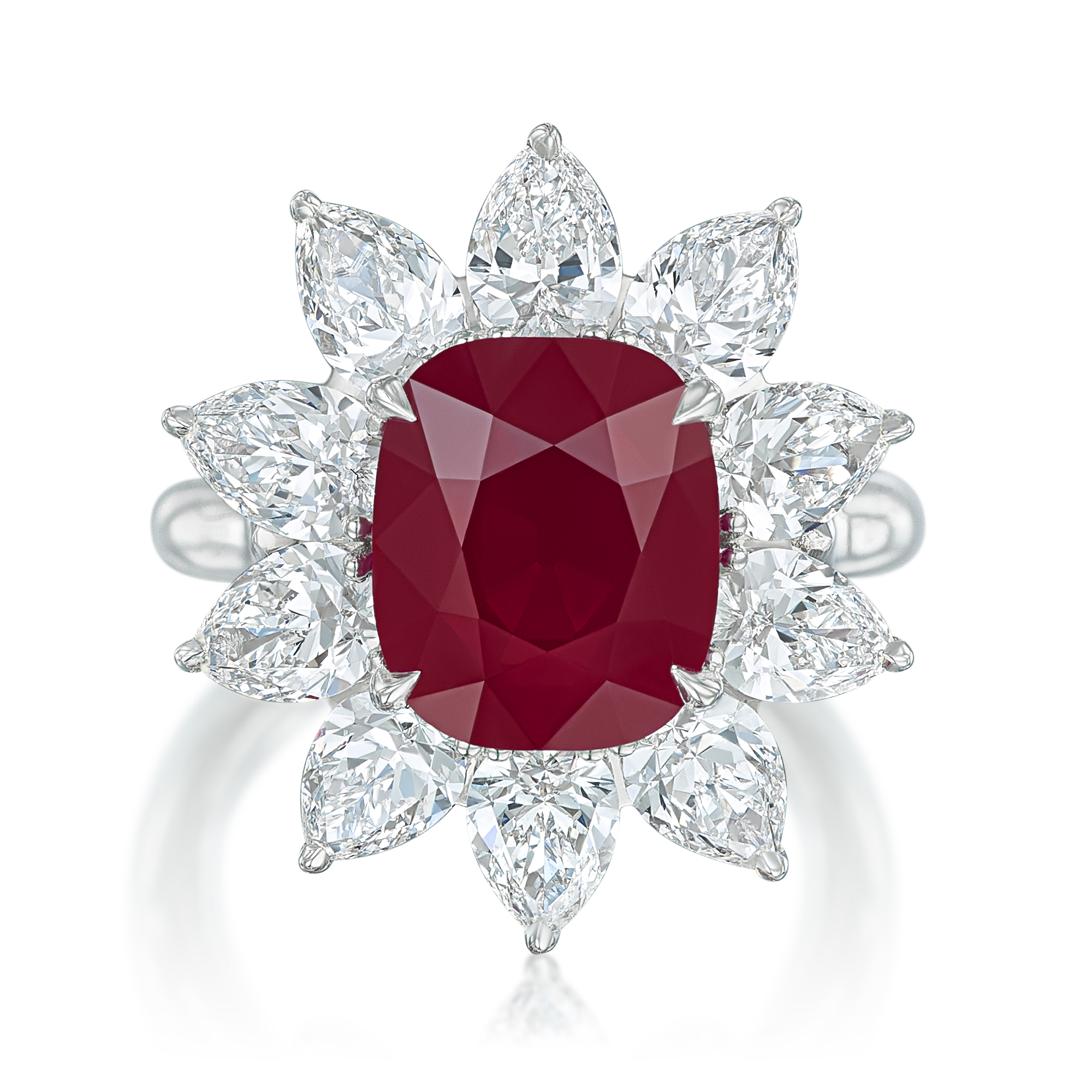 Sam Saidian Platinum, 5.71ct Burma Ruby And Diamond Ring Available For ...