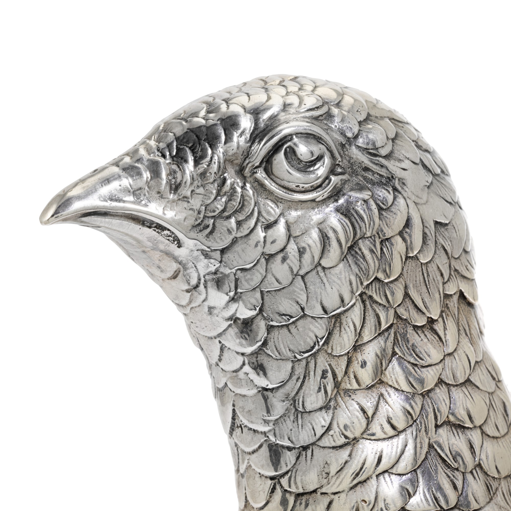 A pair of German silver models of Grouse, Neresheimer, Hanau, importer ...