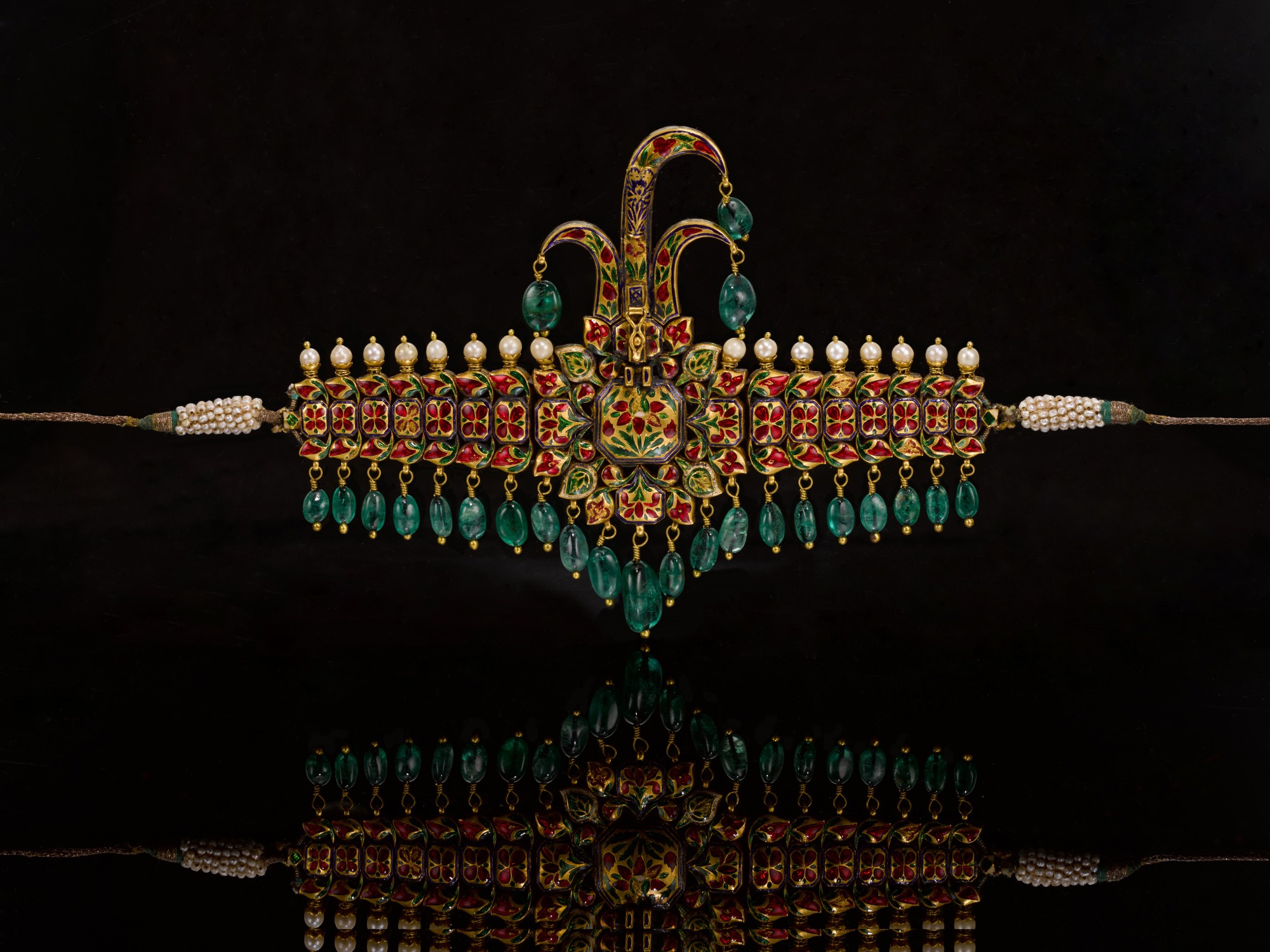 A gem-set and enamelled turban ornament (sarpech), India, late 19th ...