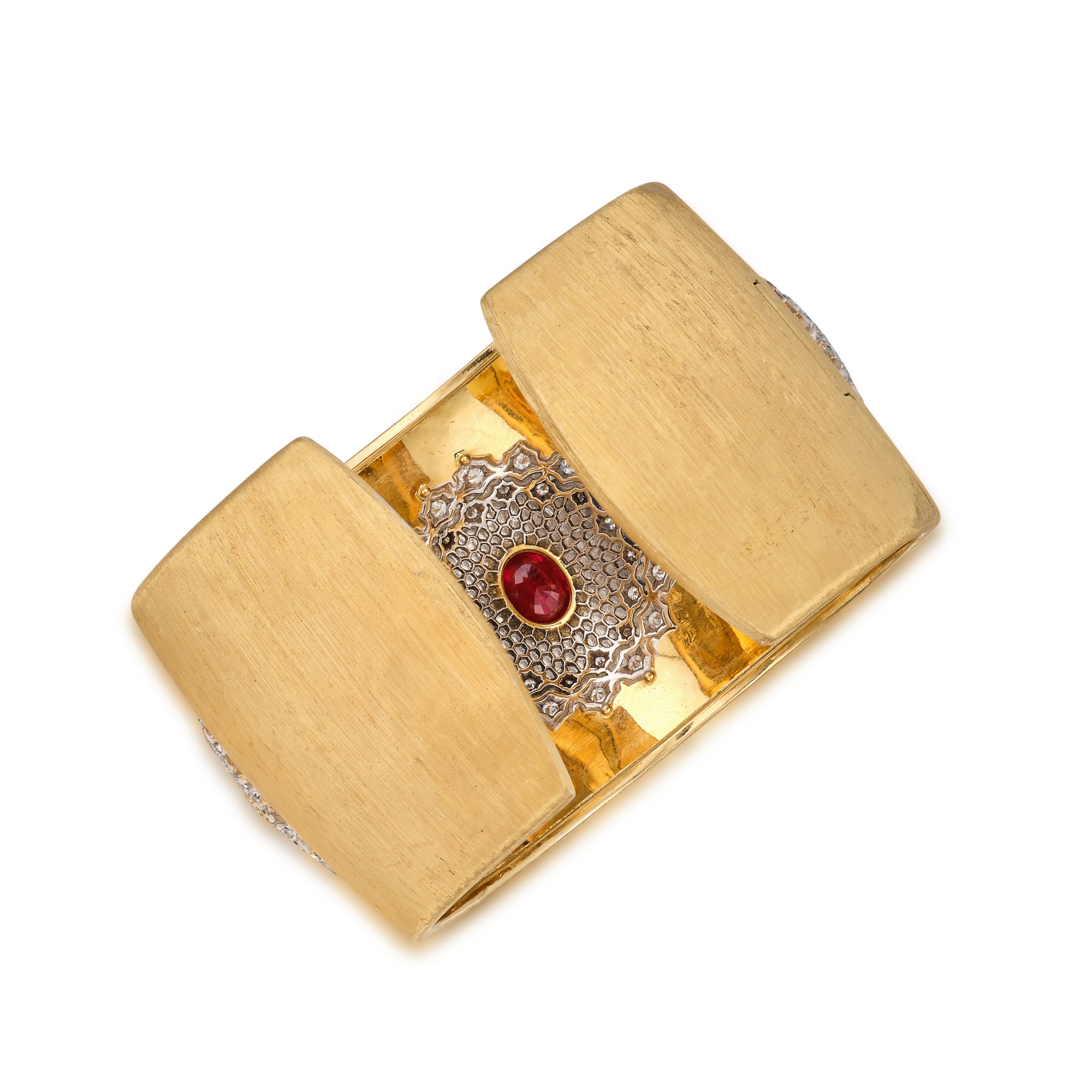 Gold, Ruby and Diamond Cuff-Bracelet | Important Jewels | | Sotheby's