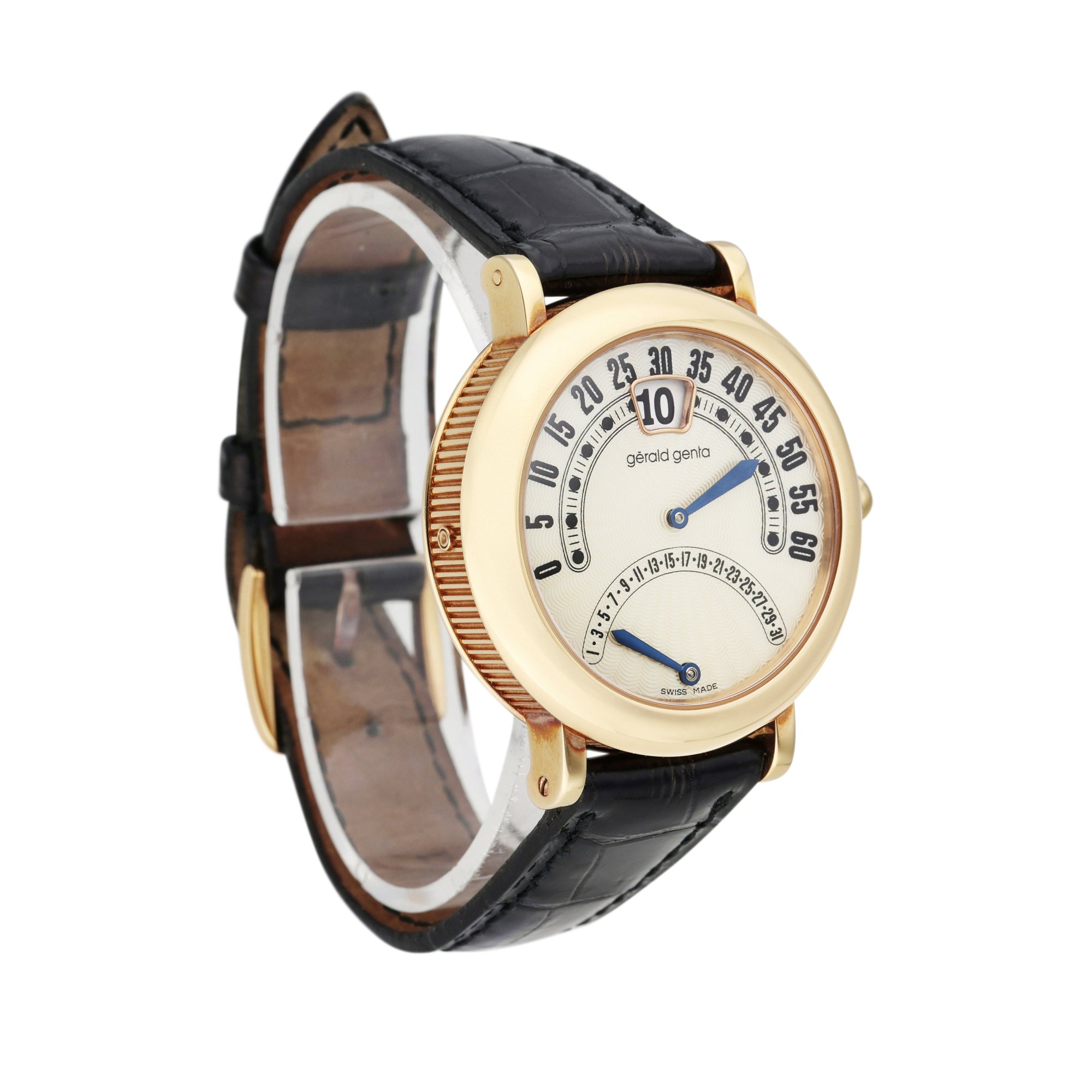 Reference G.3714 Retro | A yellow gold automatic double retrograde ...