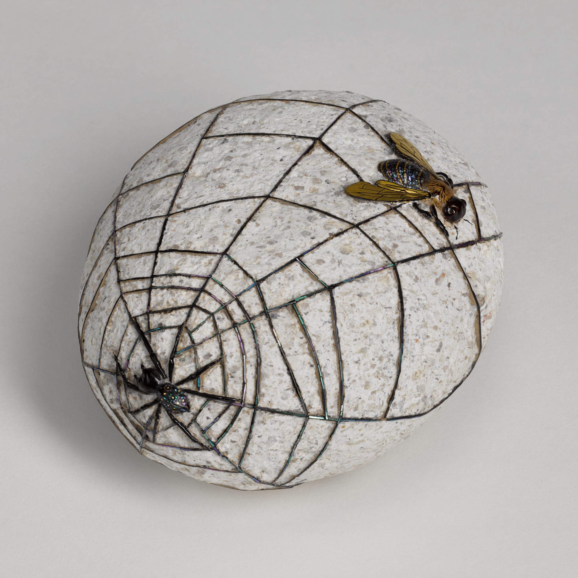 Saratani Tomizo (b. 1949) | A lacquered stone sculpture | Showa period ...