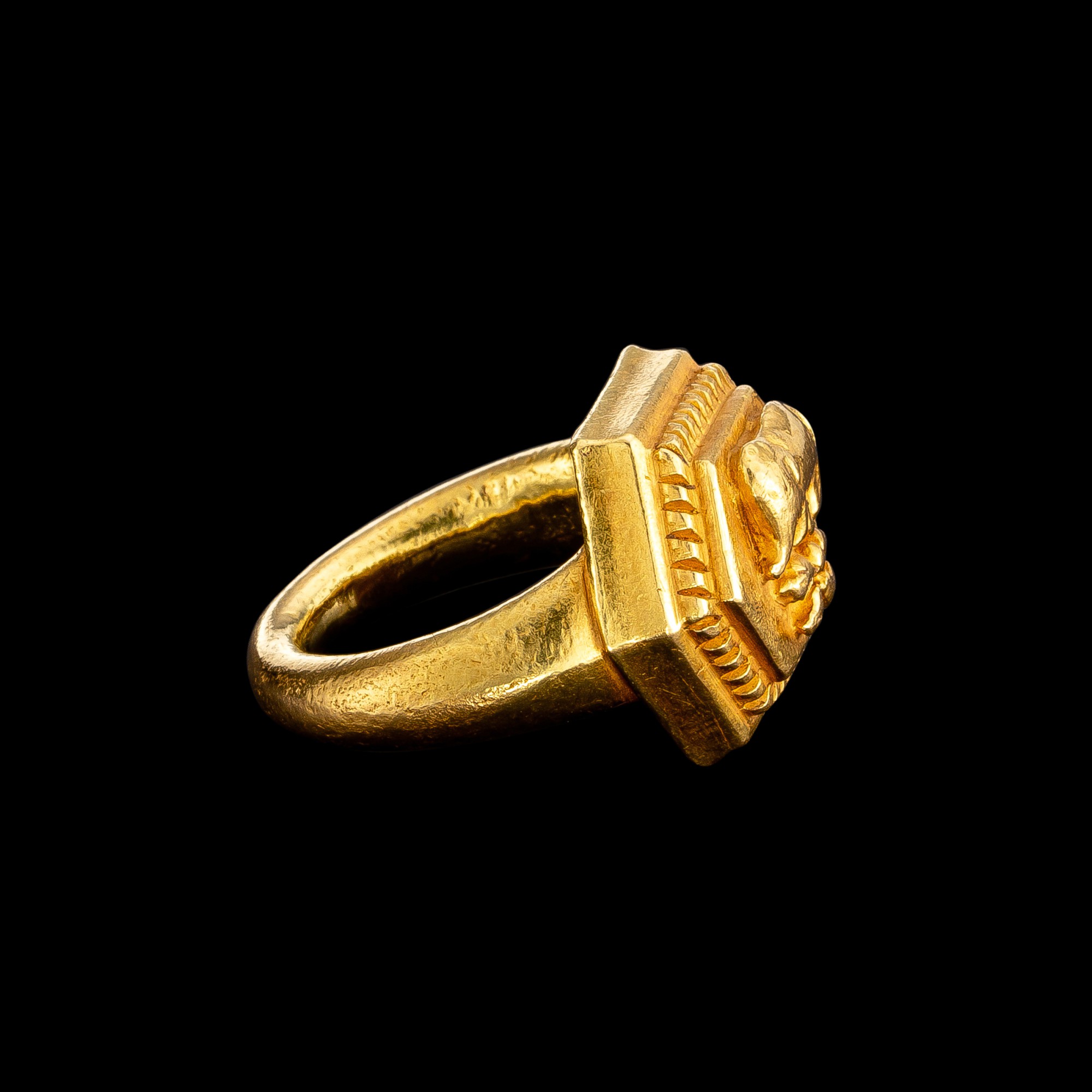 A gold ring with a hexagonal bezel of Nandi Java, Indonesia, 16th ...