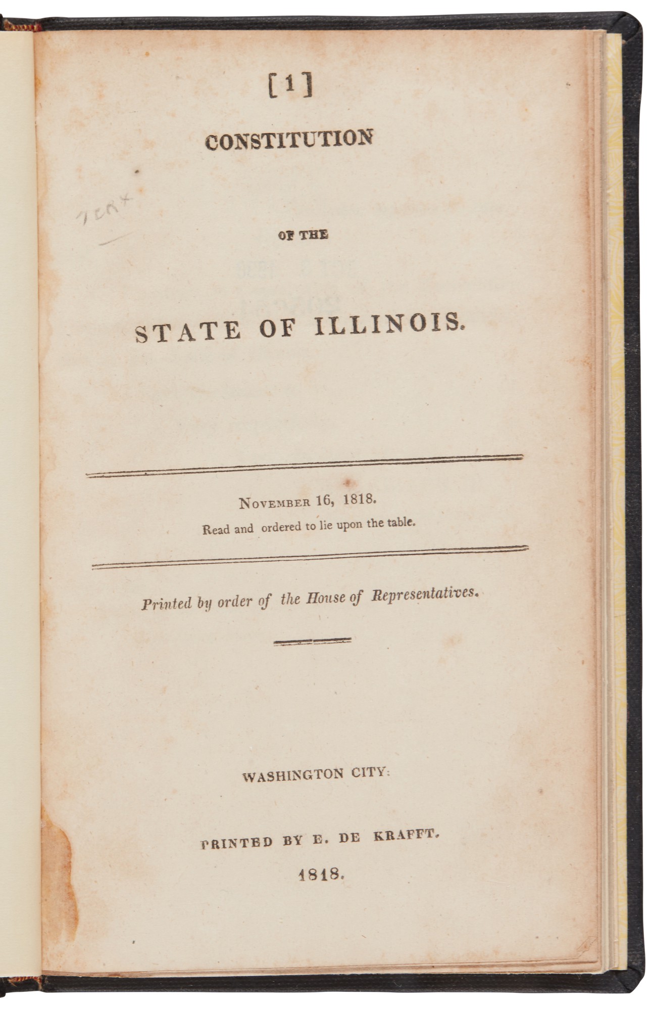 Illinois | The earliest obtainable printing of the first Illinois ...