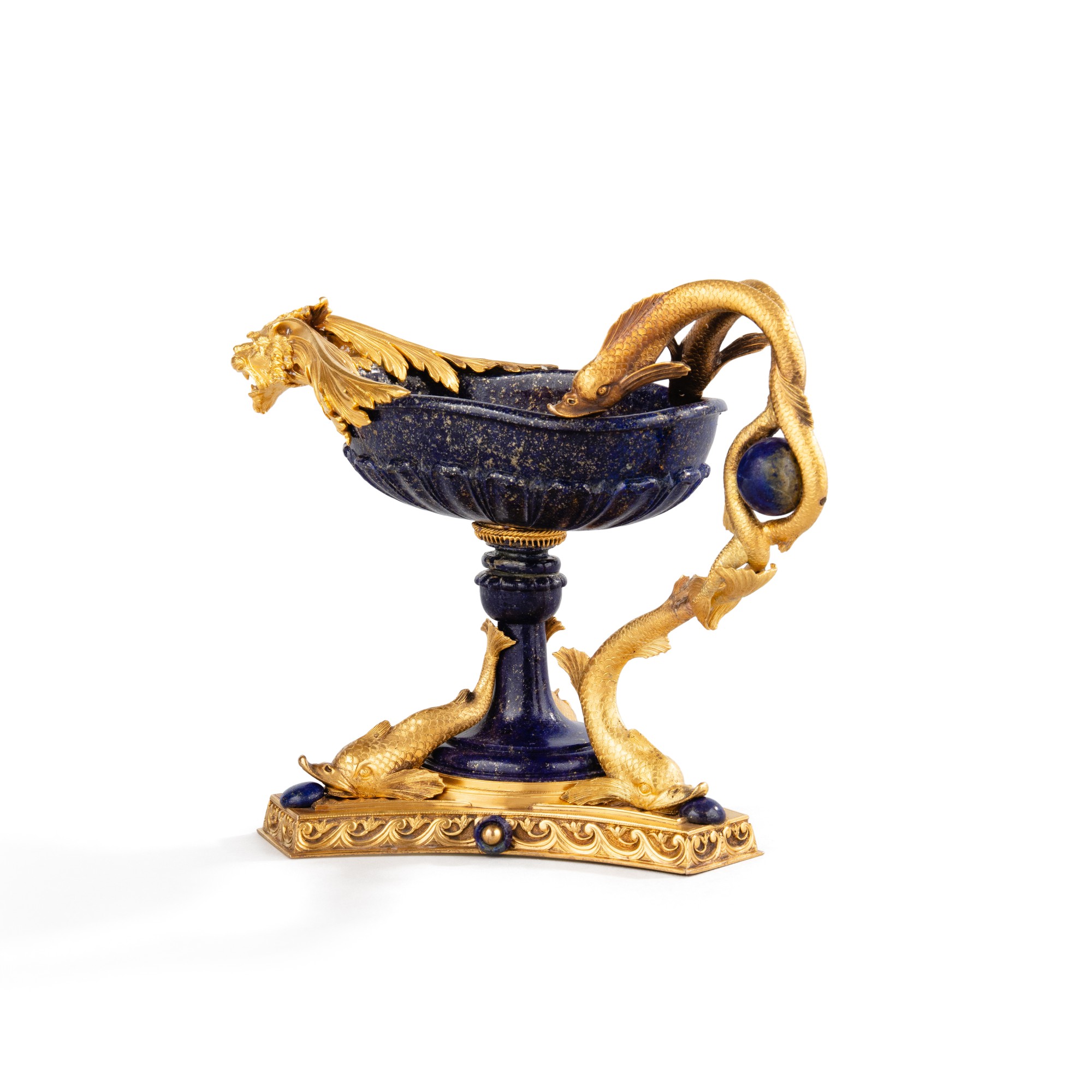 A gold-mounted lapis lazuli cup, Continental, second half of the 19th ...