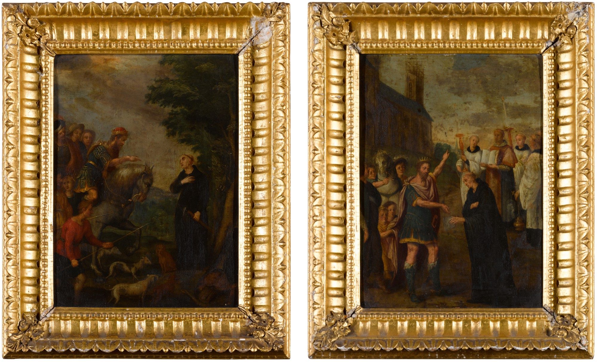 FLEMISH SCHOOL, 17TH CENTURY | TWO SCENES FROM THE LIFE OF SAINT ...