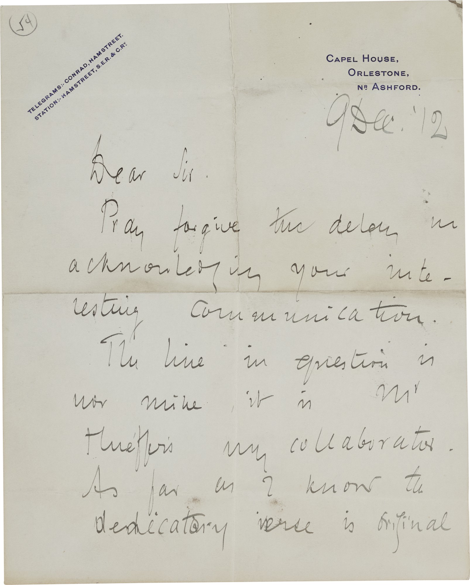 CONRAD, JOSEPH | Two Autograph Letters Signed | Fine Books and ...