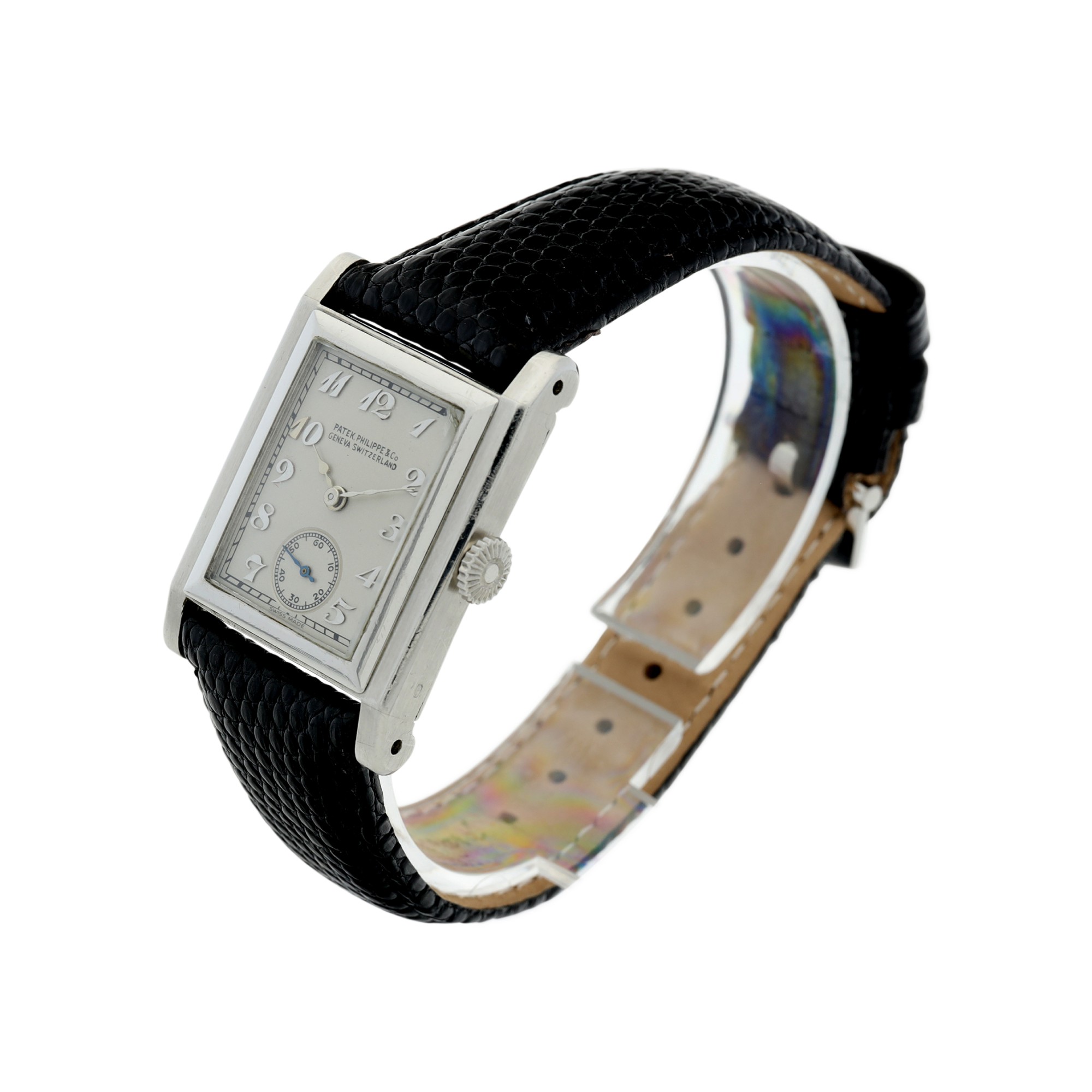 PATEK PHILIPPE | A PLATINUM SQUARE SHAPED WRISTWATCH, MADE IN 1929 ...