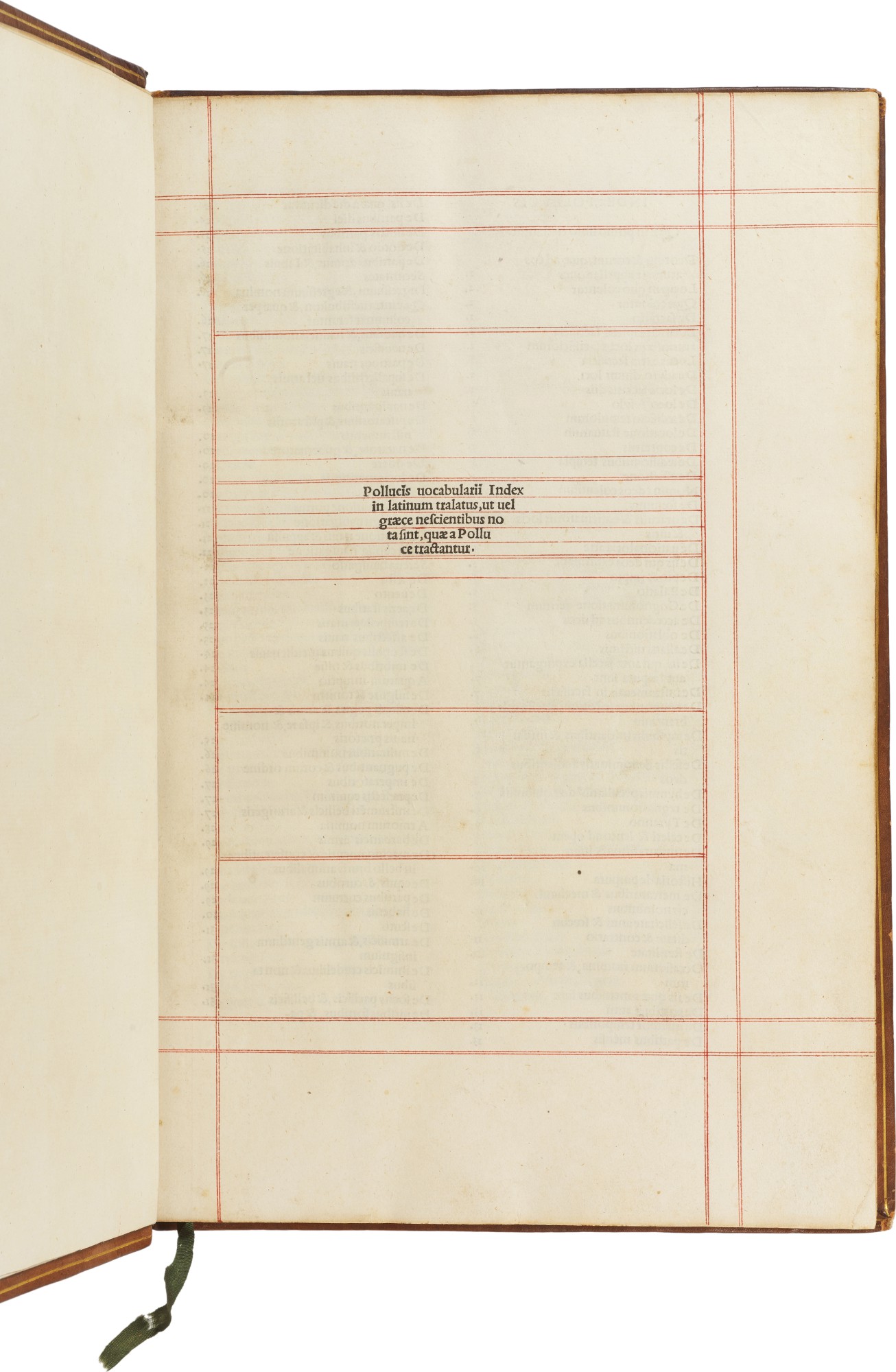 Pollux, Onomasticon, Venice, Aldus, 1502, later English calf gilt ...