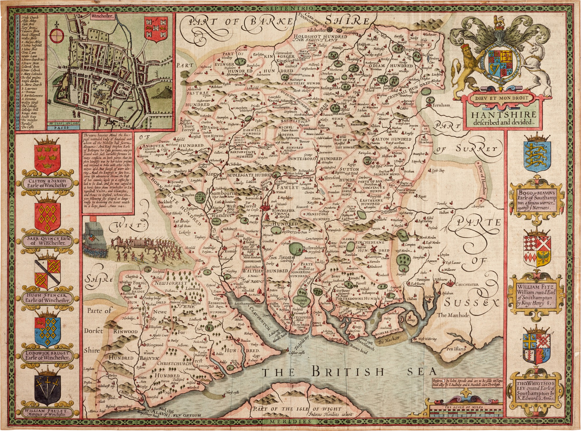 SPEED | Maps of Cornwall and Hampshire, 1627 | Travel, Atlases, Maps ...