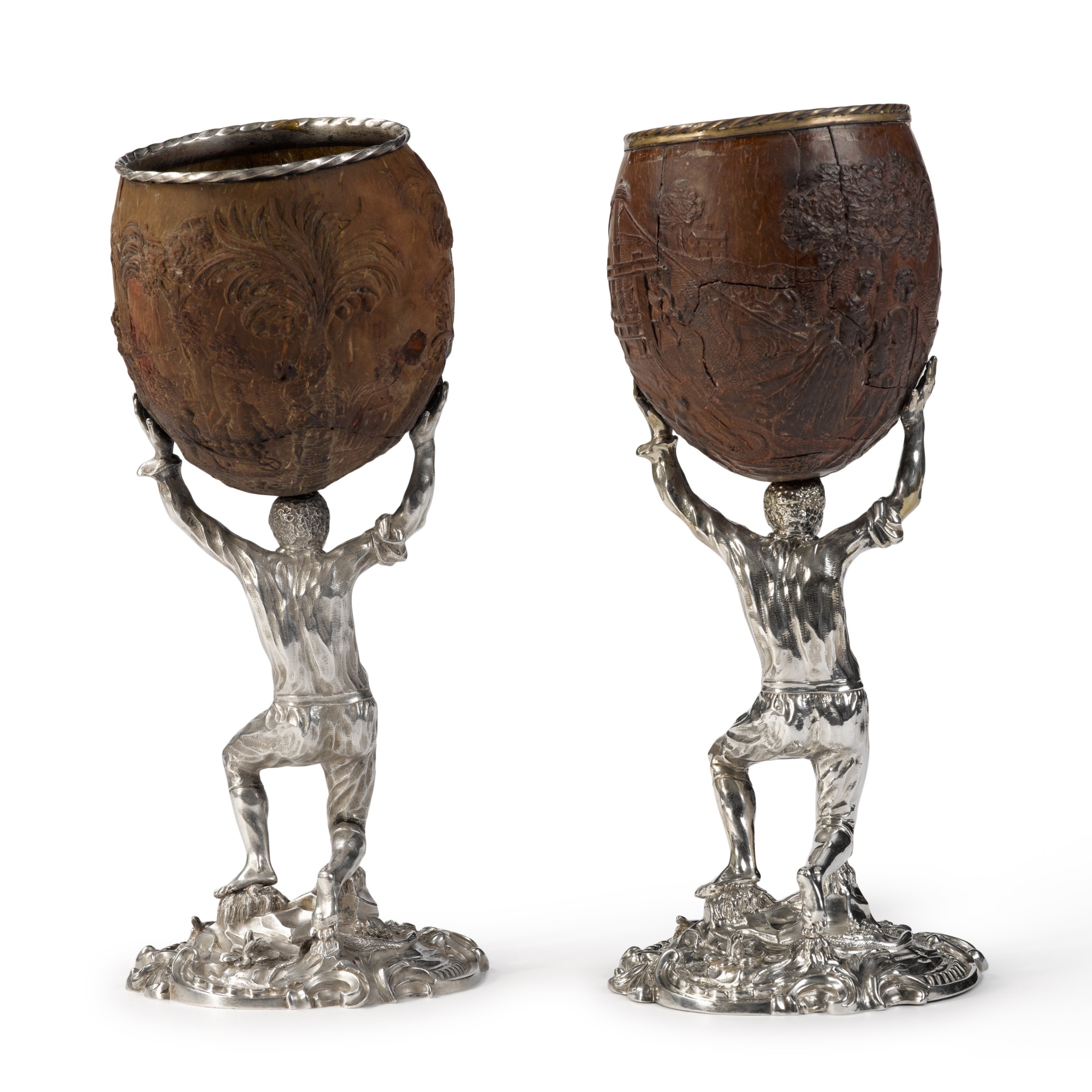 A Pair of Georgian Silver-Mounted Coconut Cups, Circa 1745 | European ...