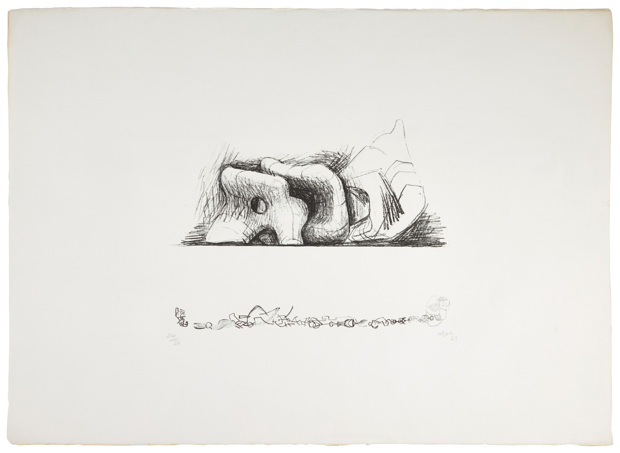 HENRY MOORE | RECLINING FIGURE AND TORSOS; BIRD MOTIF; AND LARGE ...