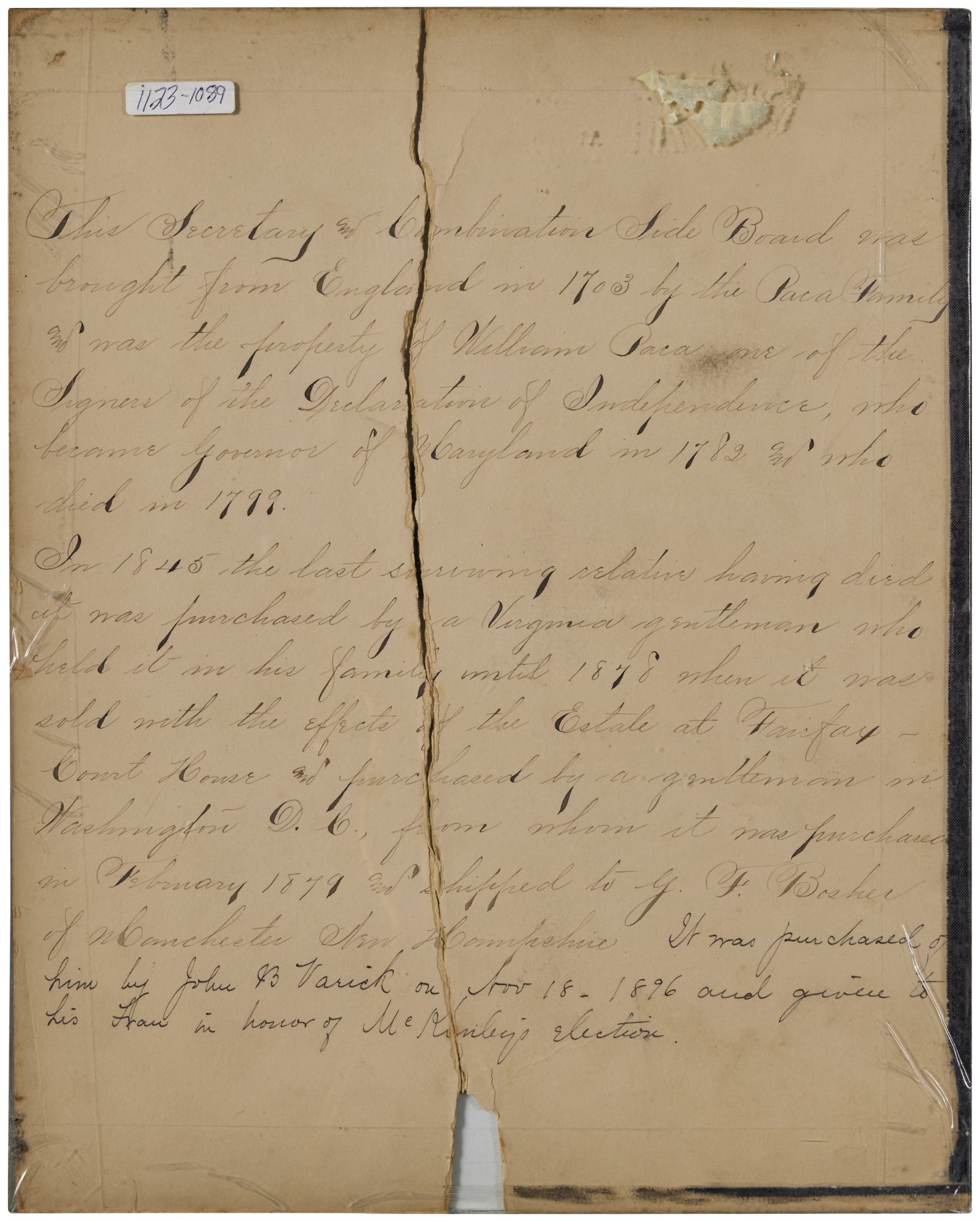 The Governor William Paca Fine Federal Inlaid and Figured Mahogany Break Front, Salem ...