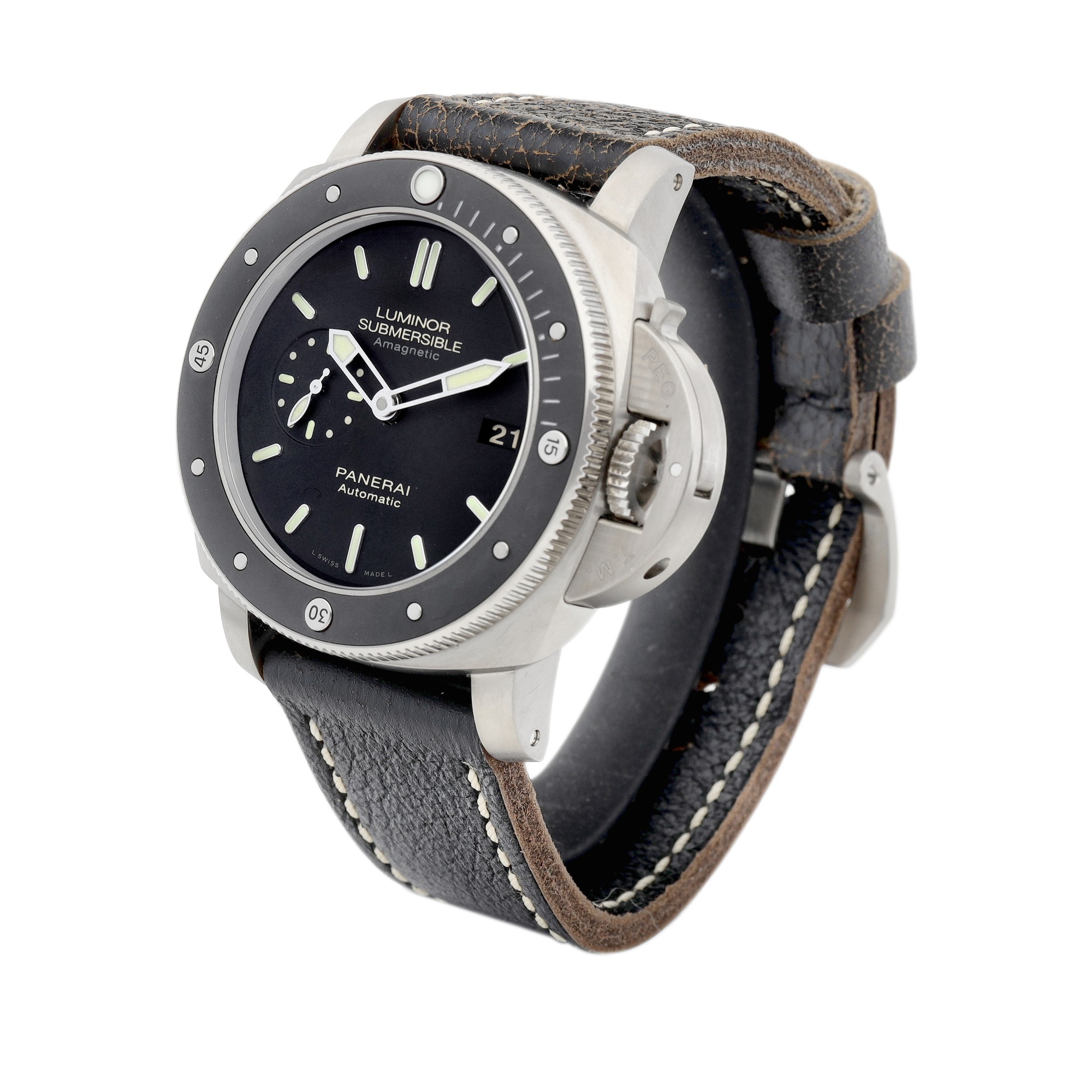 Luminor Submersible, Reference PAM 389, A titanium wristwatch with date ...