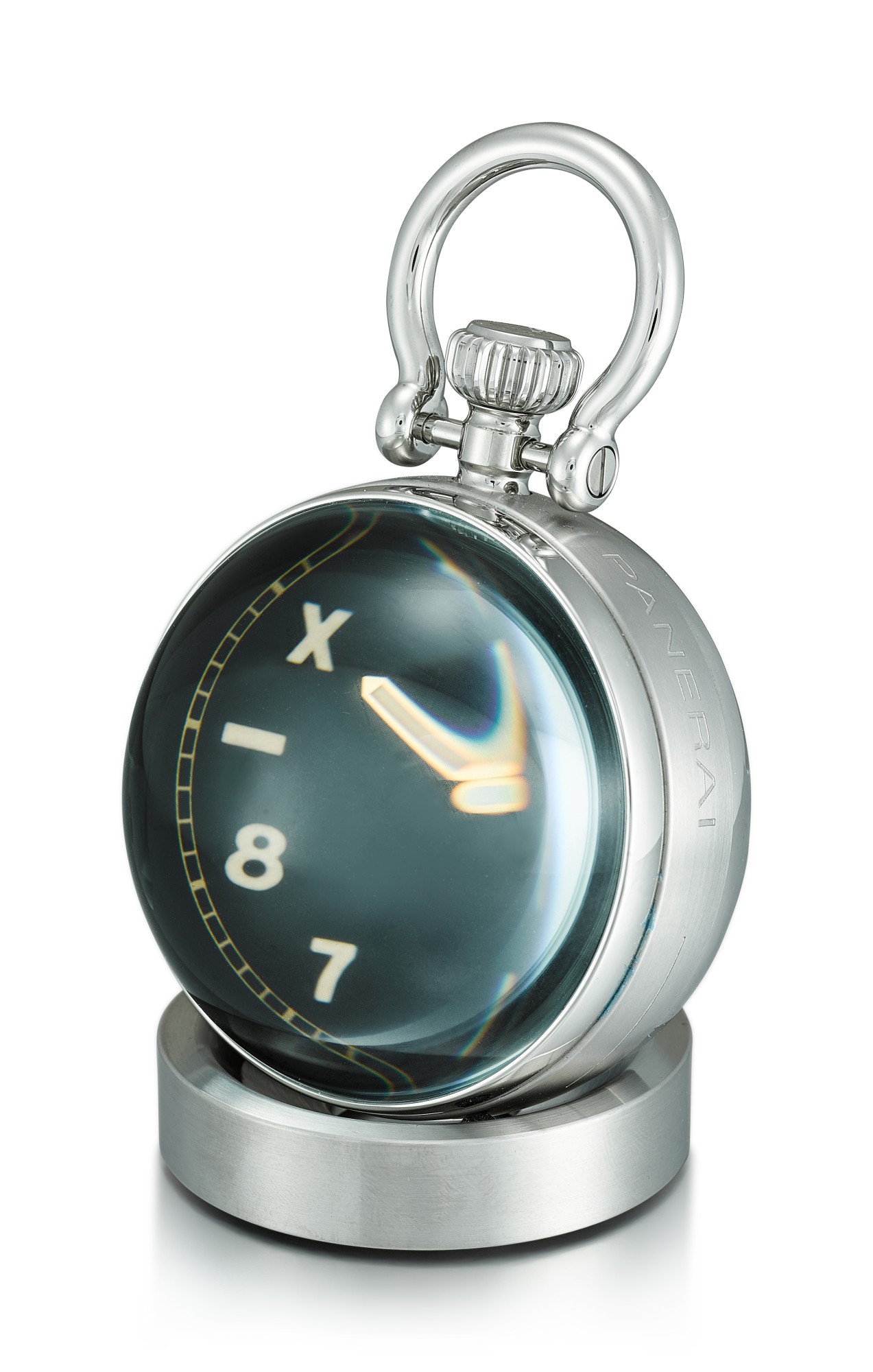 PANERAI | REFERENCE PAM 00581 A STAINLESS STEEL TABLE CLOCK, CIRCA 2014 ...