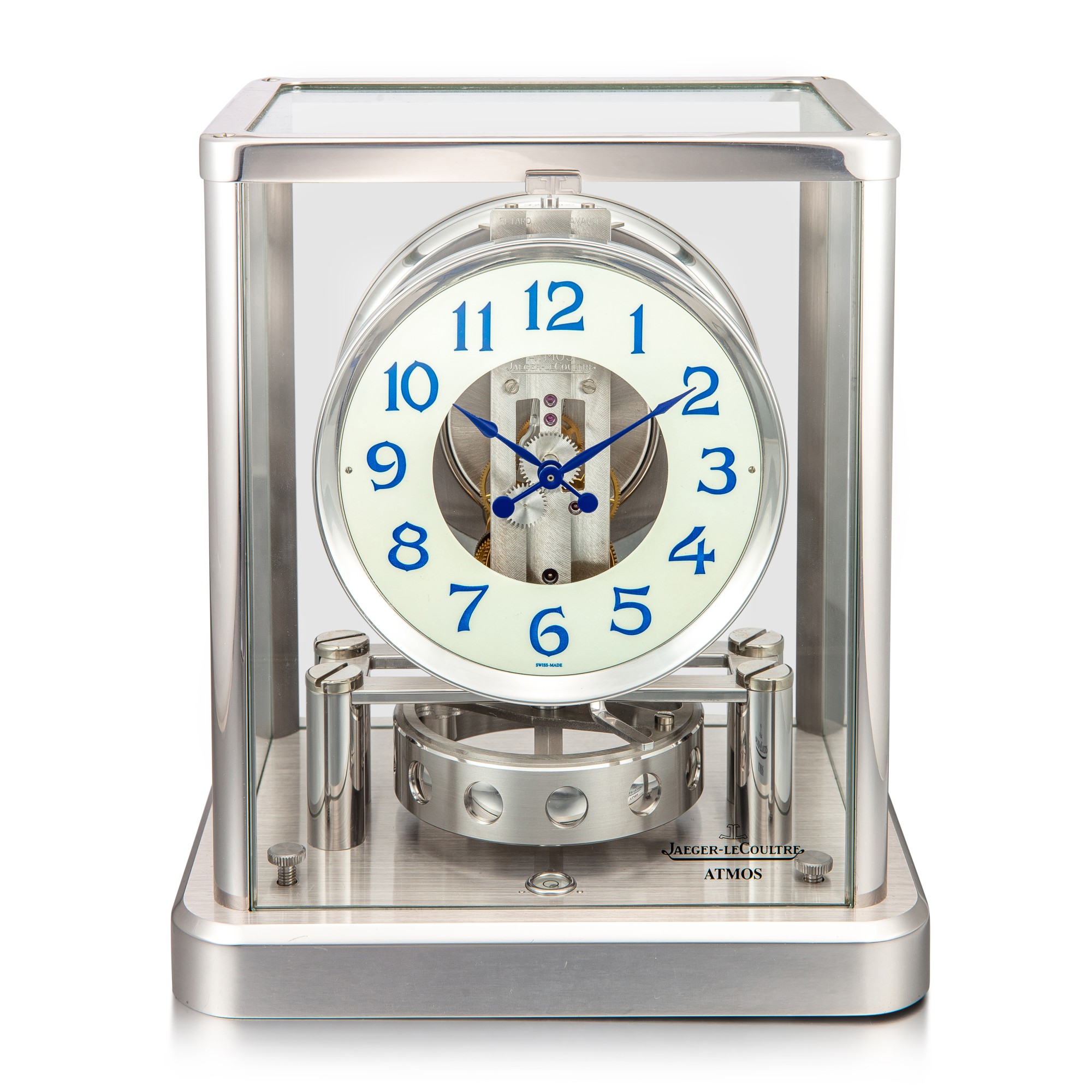 JAEGER-LECOULTER | CLASSIQUE | A RHODIUM-PLATED BRASS ATMOS CLOCK ...