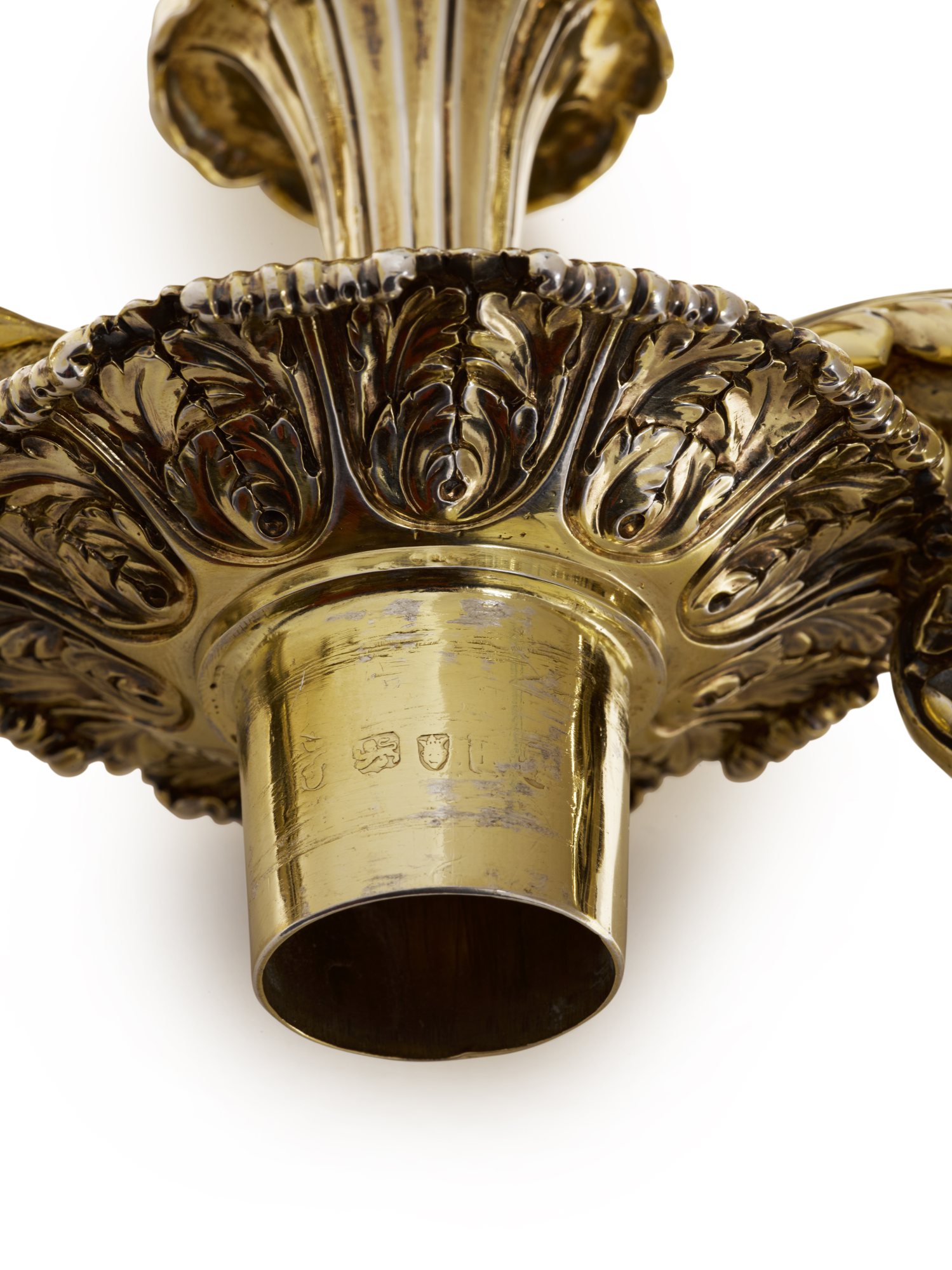 A Pair of Regency Silver-Gilt Three-Light Candelabra, Paul Storr ...