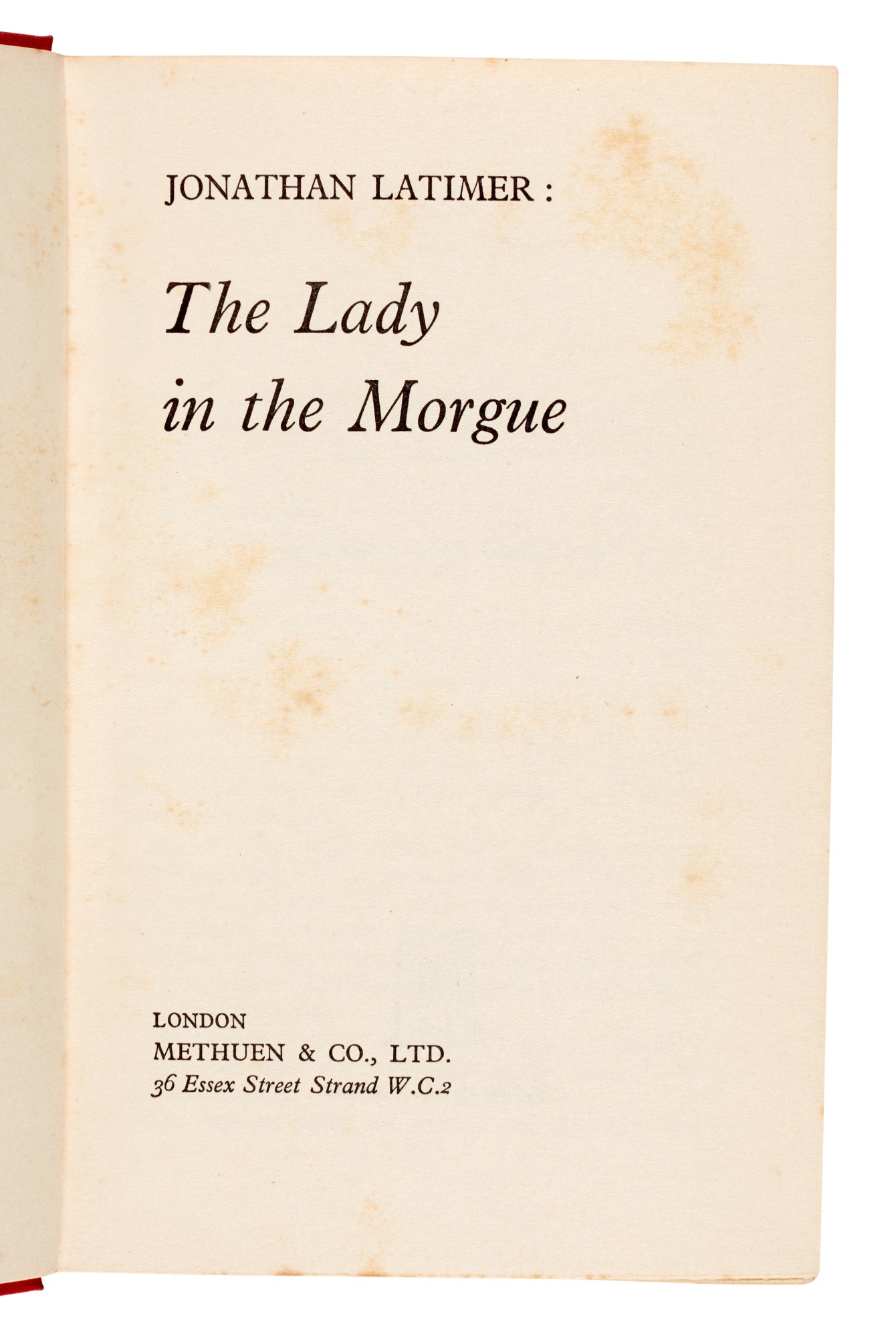 Jonathan Latimer | The Lady in the Morgue, 1937 | Detective Fiction ...