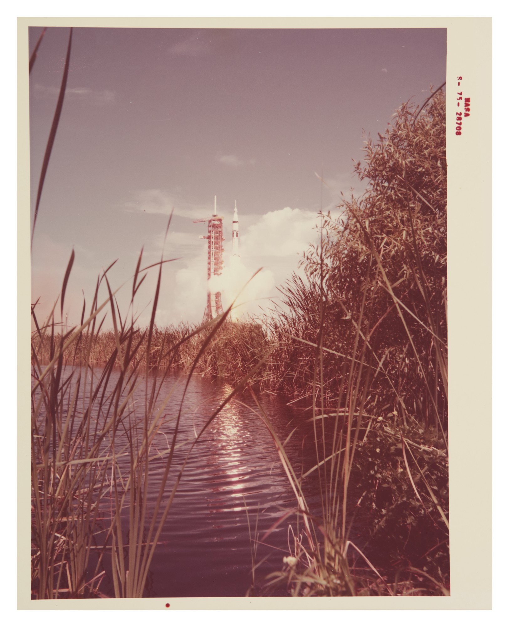 [SKYLAB 3] LIFTOFF. VINTAGE NASA "RED NUMBER" PHOTOGRAPH, 28 JULY 1973 ...