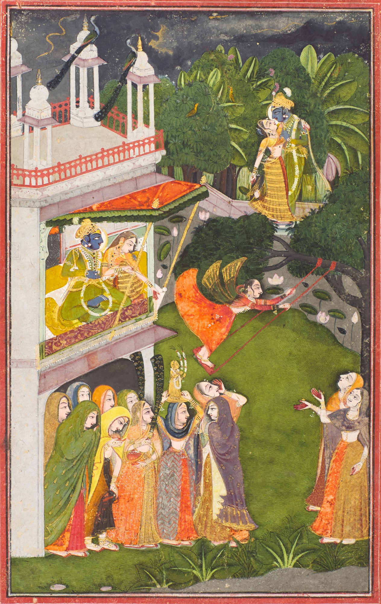 An illustration from a Baramasa series: The month of Savana, India ...