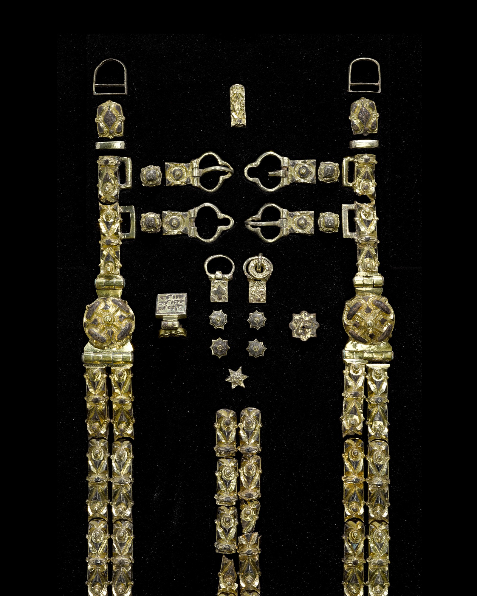 A set of exceptional Samanid silver-gilt and niello horse trappings ...