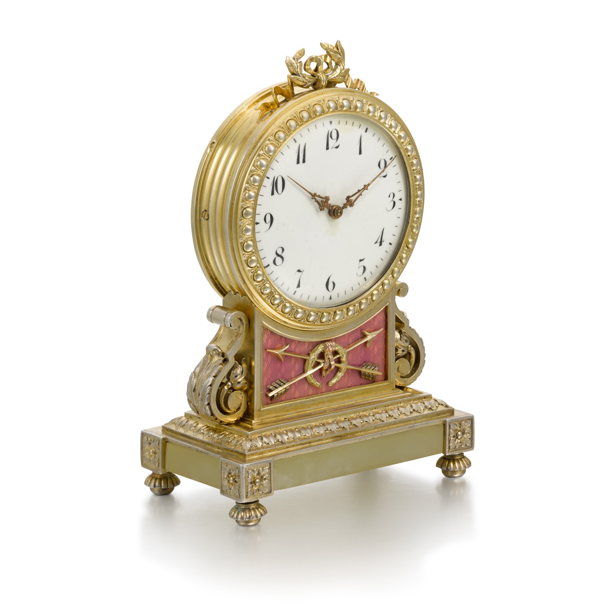 A rare and early Fabergé varicoloured gold-mounted, silver-gilt ...