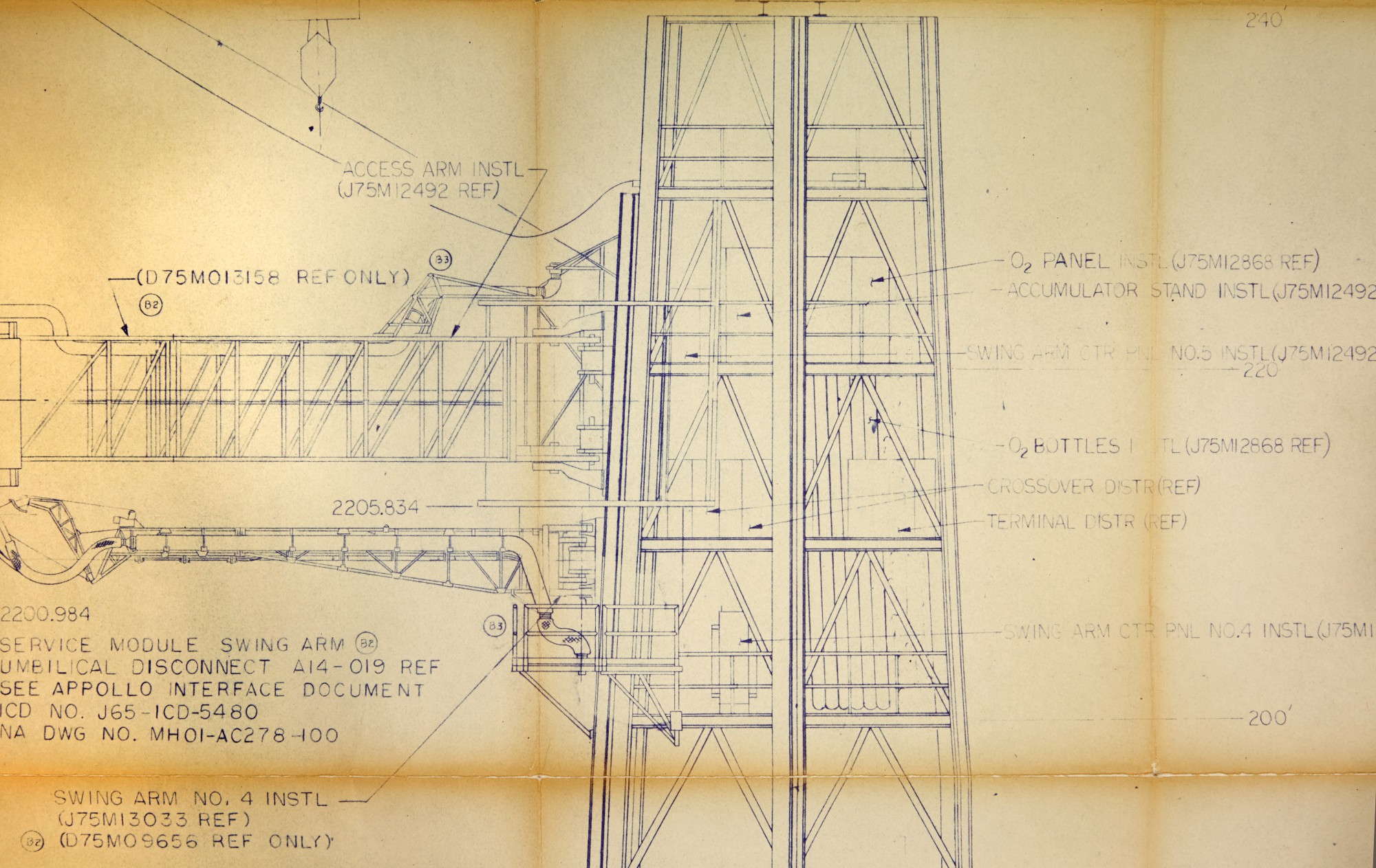 [Saturn 1B] — Extra Large Saturn 1B blueprint, signed and inscribed by ...