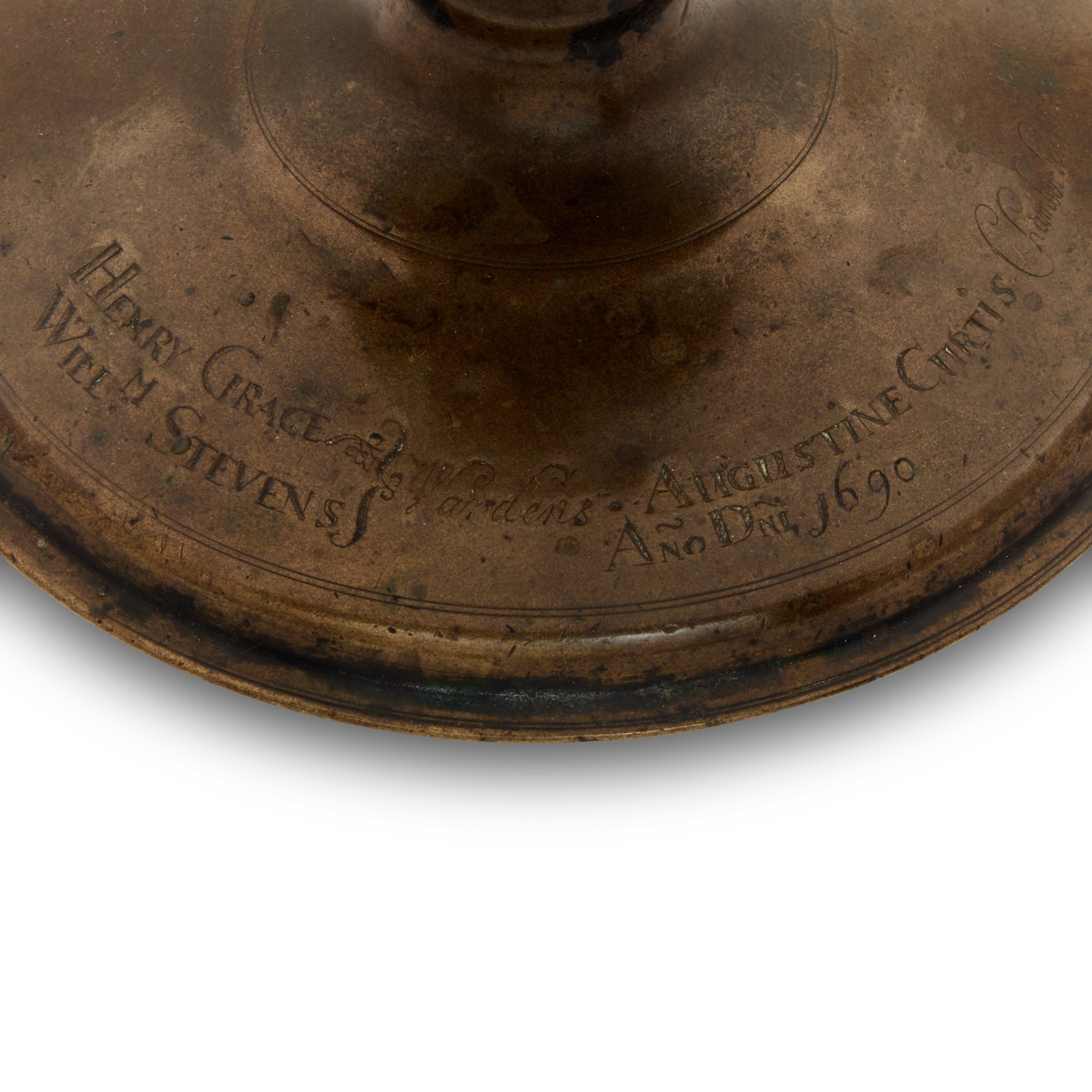 Important English Cast Brass Mid-Drip 'Trumpet' Circular-Based ...