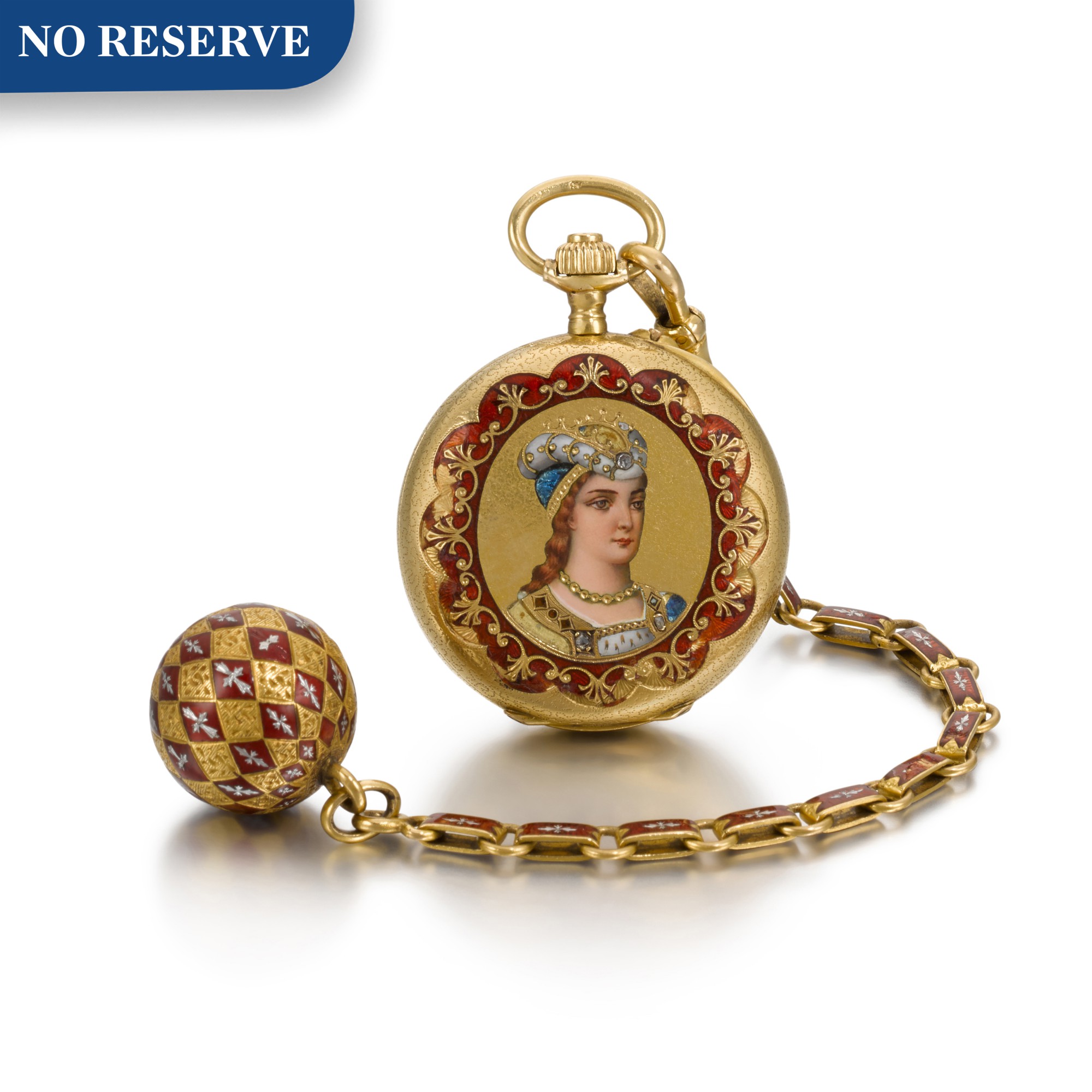 A. GOLAY LERESCHE À GENÈVE | A LADY'S GOLD AND ENAMEL HALF HUNTING ...