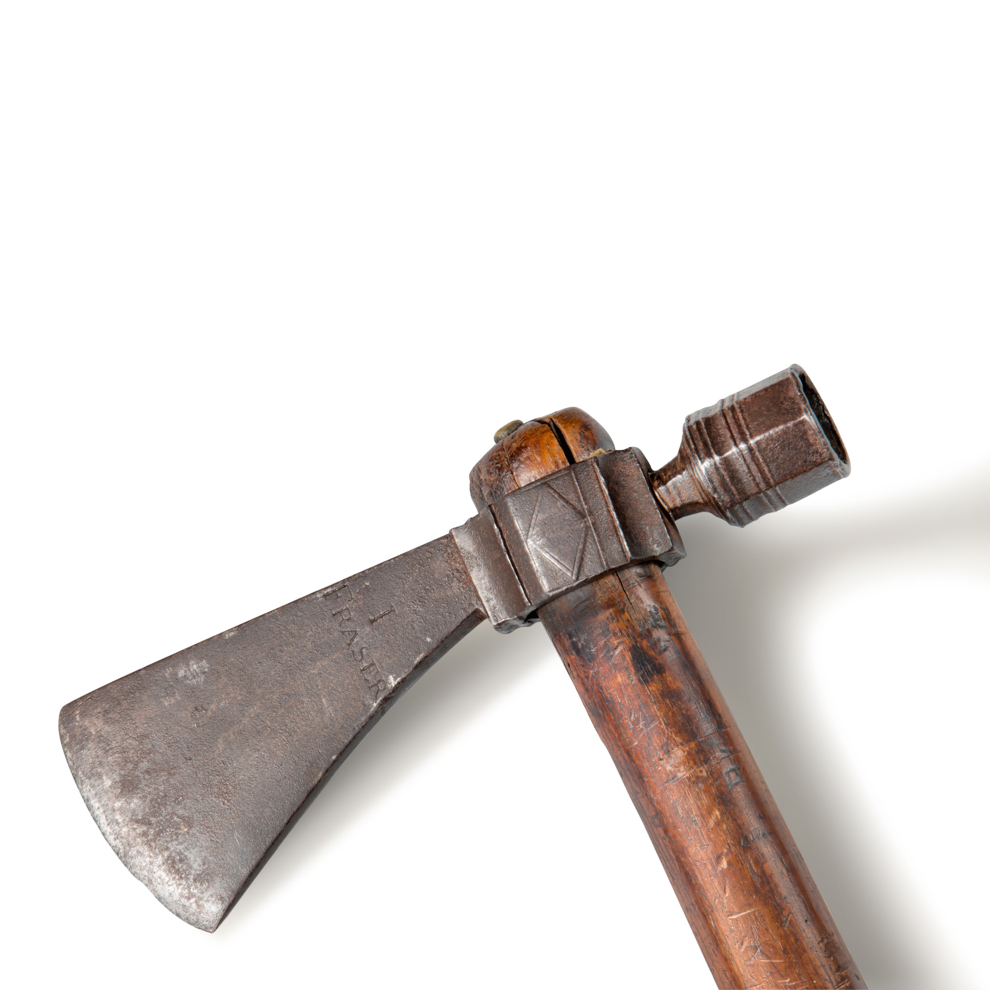Important Engraved Steel and Figured Maple Pipe Tomahawk, John Fraser ...