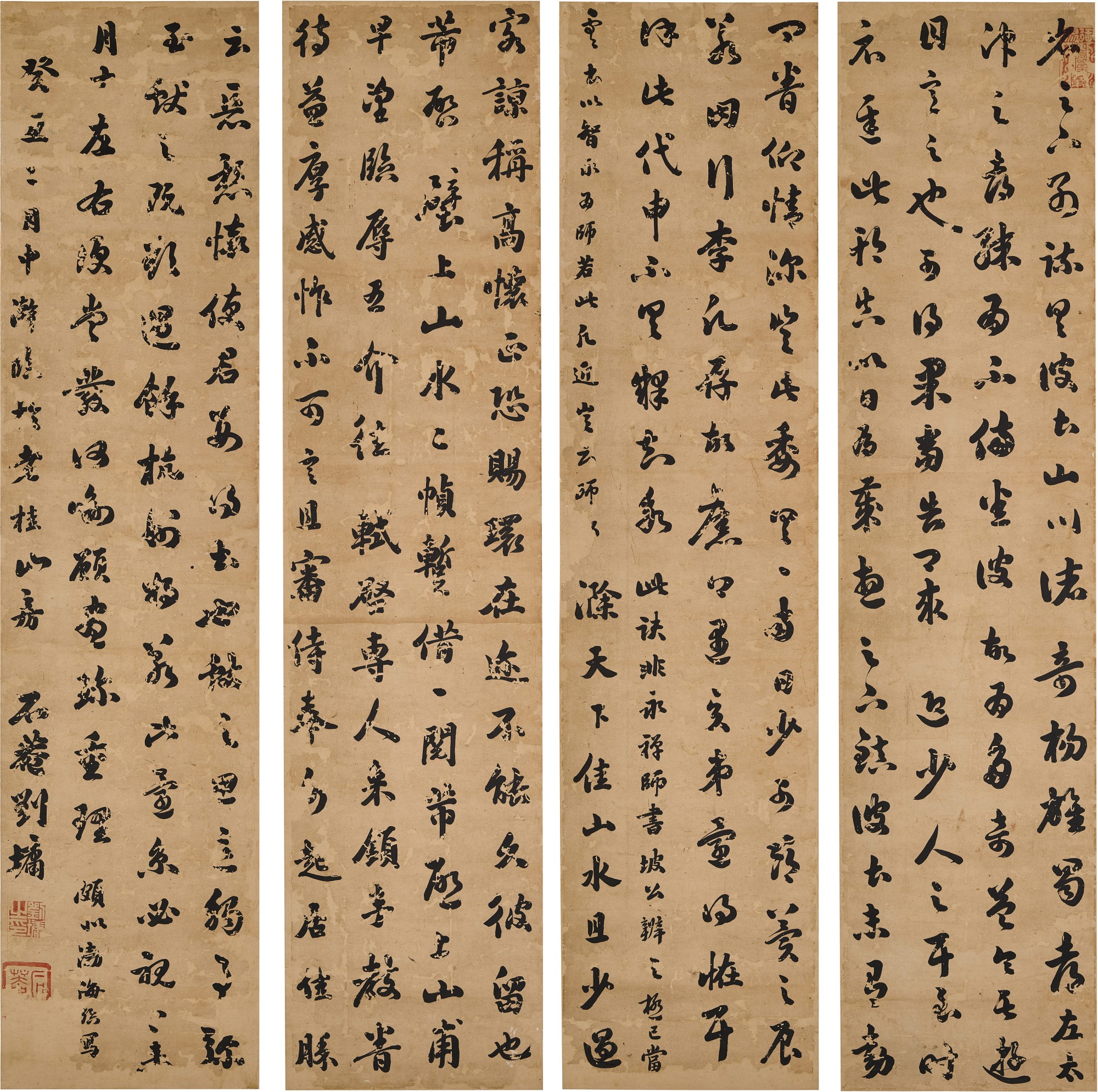 Liu Yong 劉墉 | Calligraphy in Running Script 行書訣句五首 | Inkspiration: Chinese Paintings Online ...