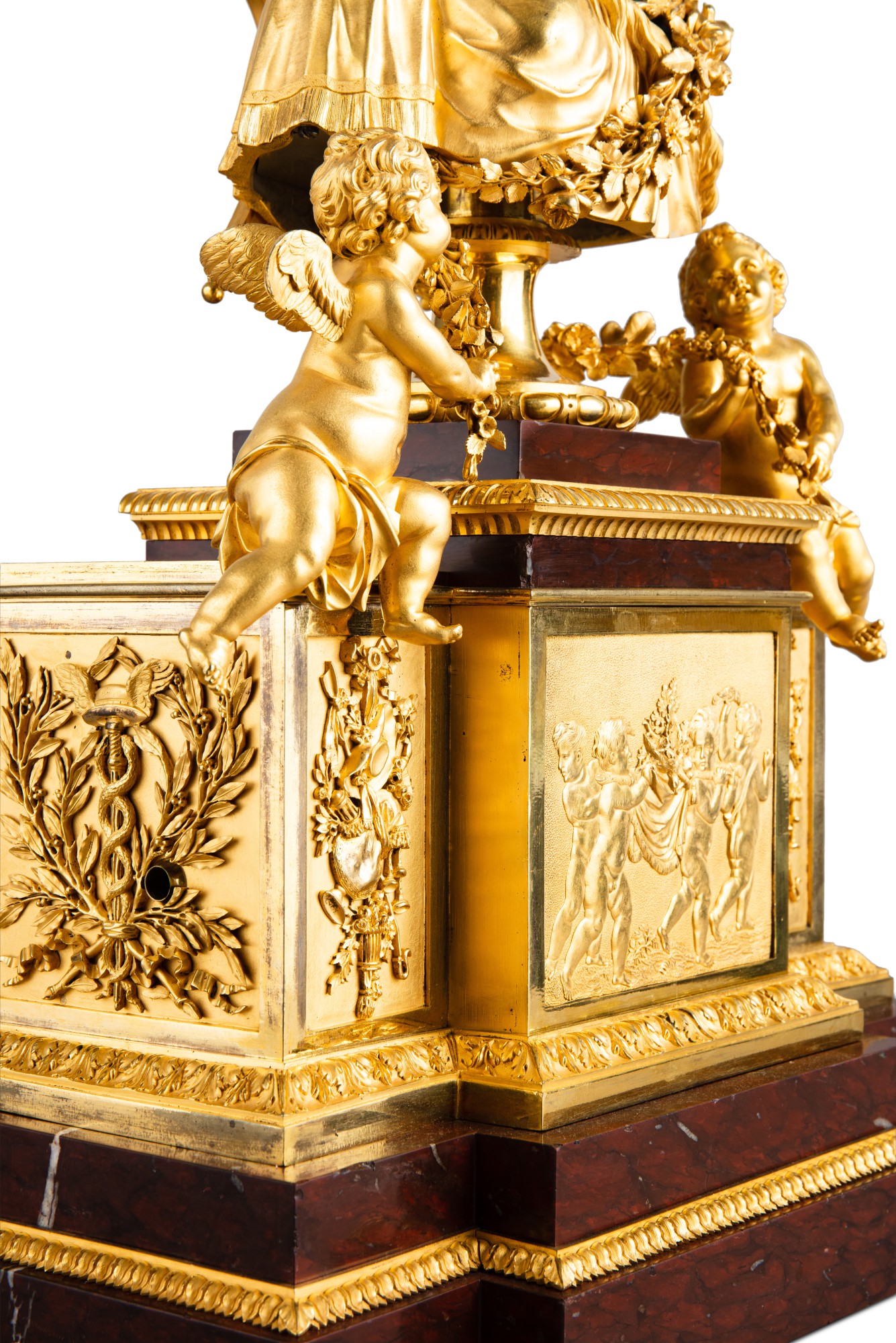 A gilt-bronze musical and automaton mantel clock, late Louis XVI, the ...