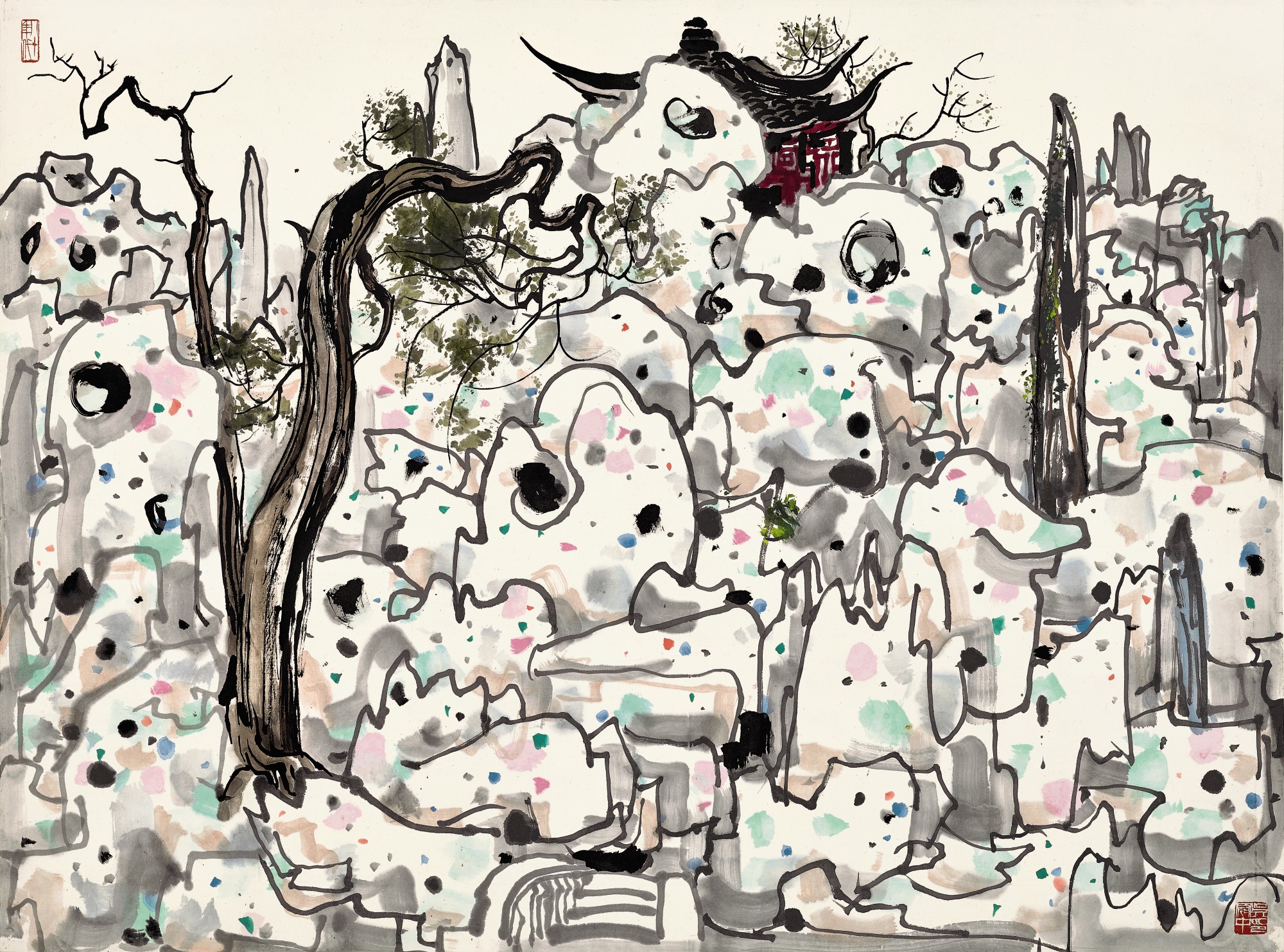 WU GUANZHONG 吳冠中 | THE LION GROVE GARDEN 獅子林 | Fine Chinese Paintings ...