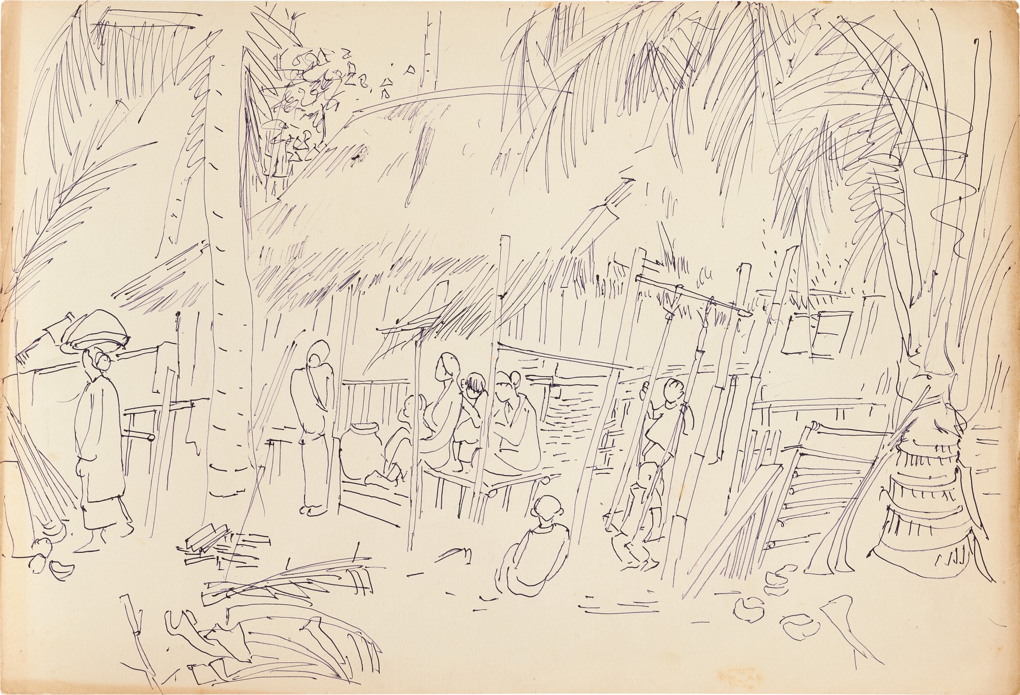 Chen Wen Hsi 陳文希 | Sketch of Kampong 甘榜草圖 | Modern Art Online: From Le ...