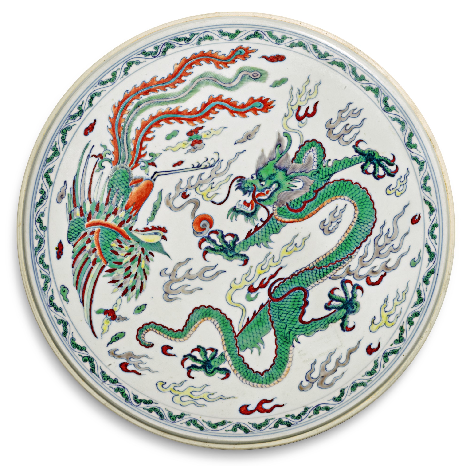 A DOUCAI 'DRAGON AND PHOENIX' PLAQUE QING DYNASTY, 18TH CENTURY | 清十八世紀 ...