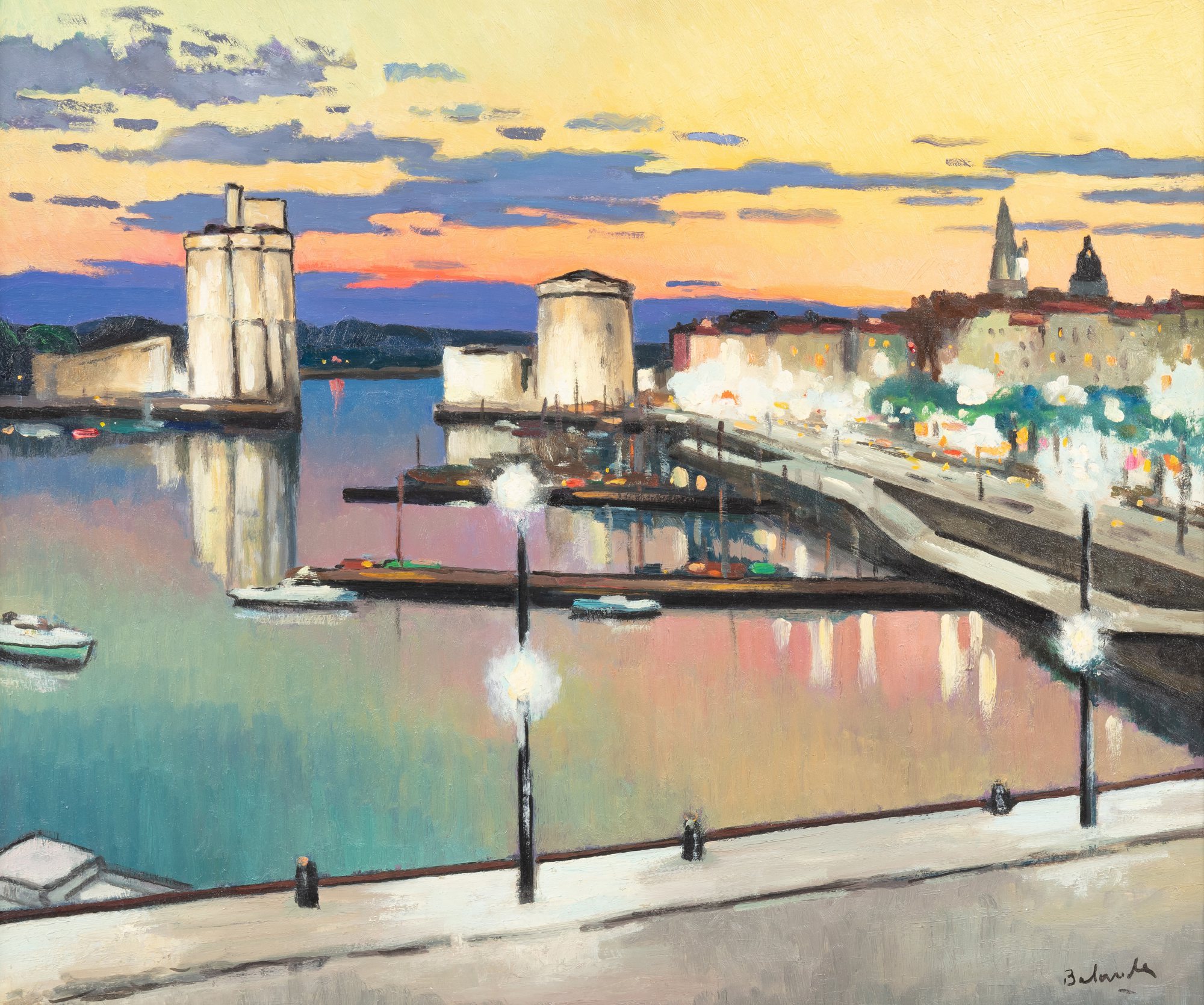 The port at La Rochelle, Night | Le port de la Rochelle, effet de nuit ...