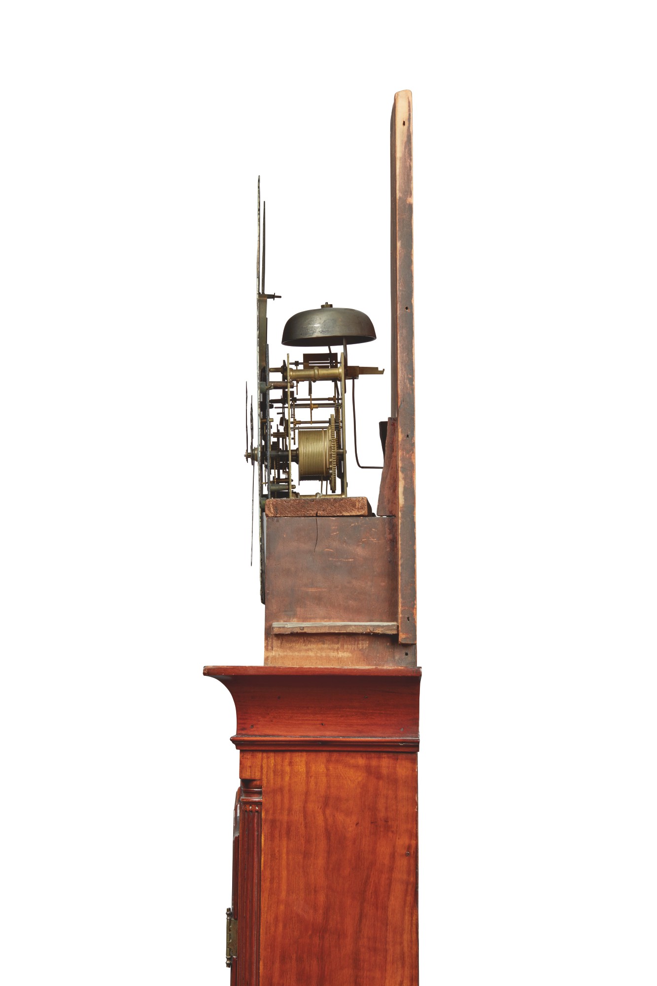 FINE AND RARE CHIPPENDALE CARVED AND FIGURED CHERRYWOOD TALL CASE CLOCK ...