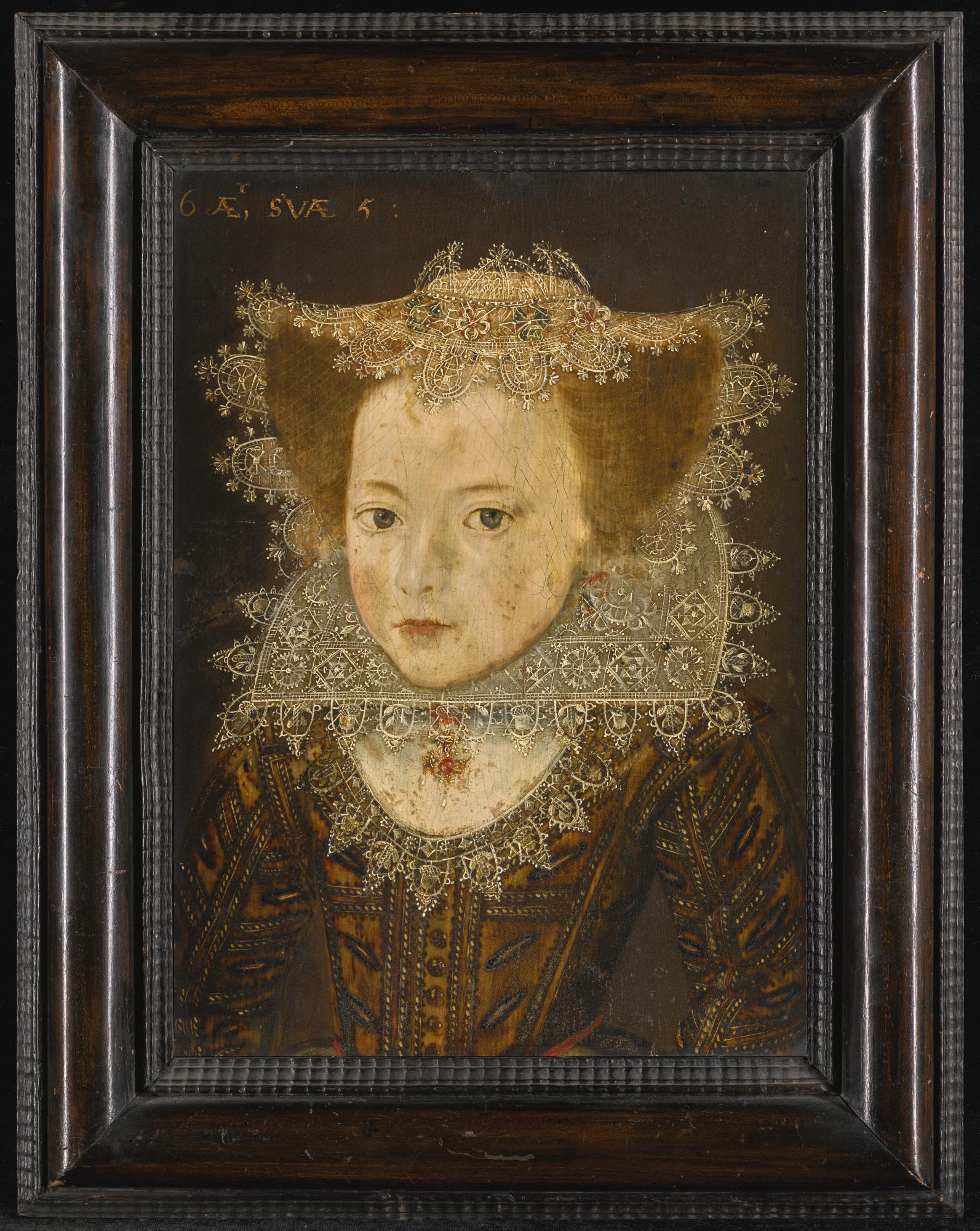 CIRCLE OF ROBERT PEAKE | Portrait of a girl, half-length, in a lace cap ...