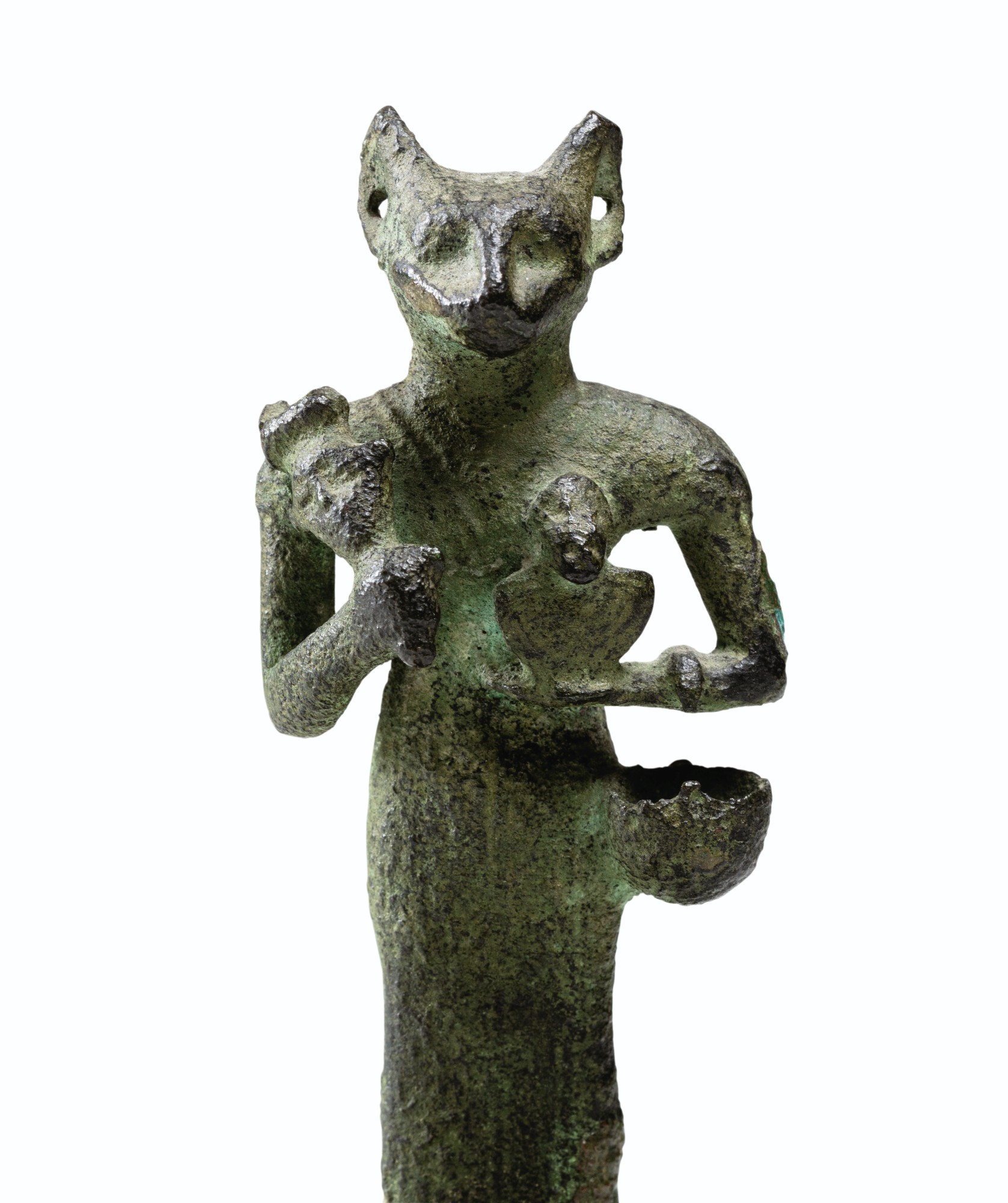 Egyptian bronze figure of Bastet, 26th dynasty, 664-525 B.C ...