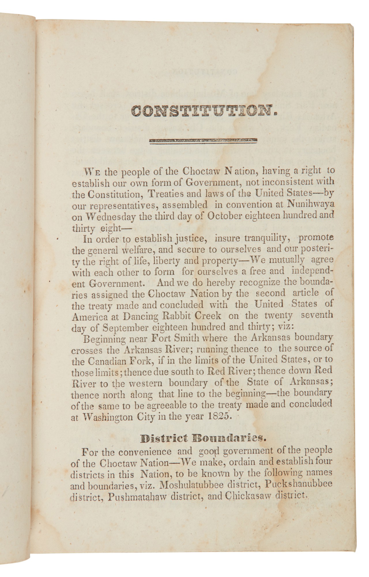 Choctaw Nation | "The earliest known printing of Choctaw laws ...