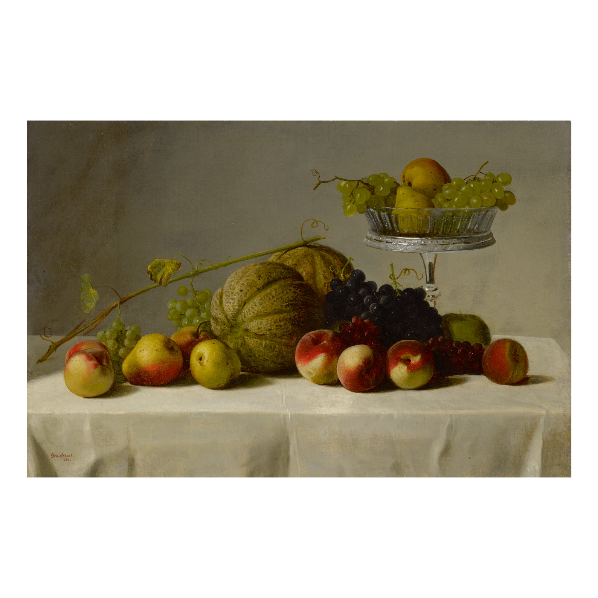 GEORGE HETZEL | STILL LIFE WITH SUMMER FRUIT | American Art | American ...
