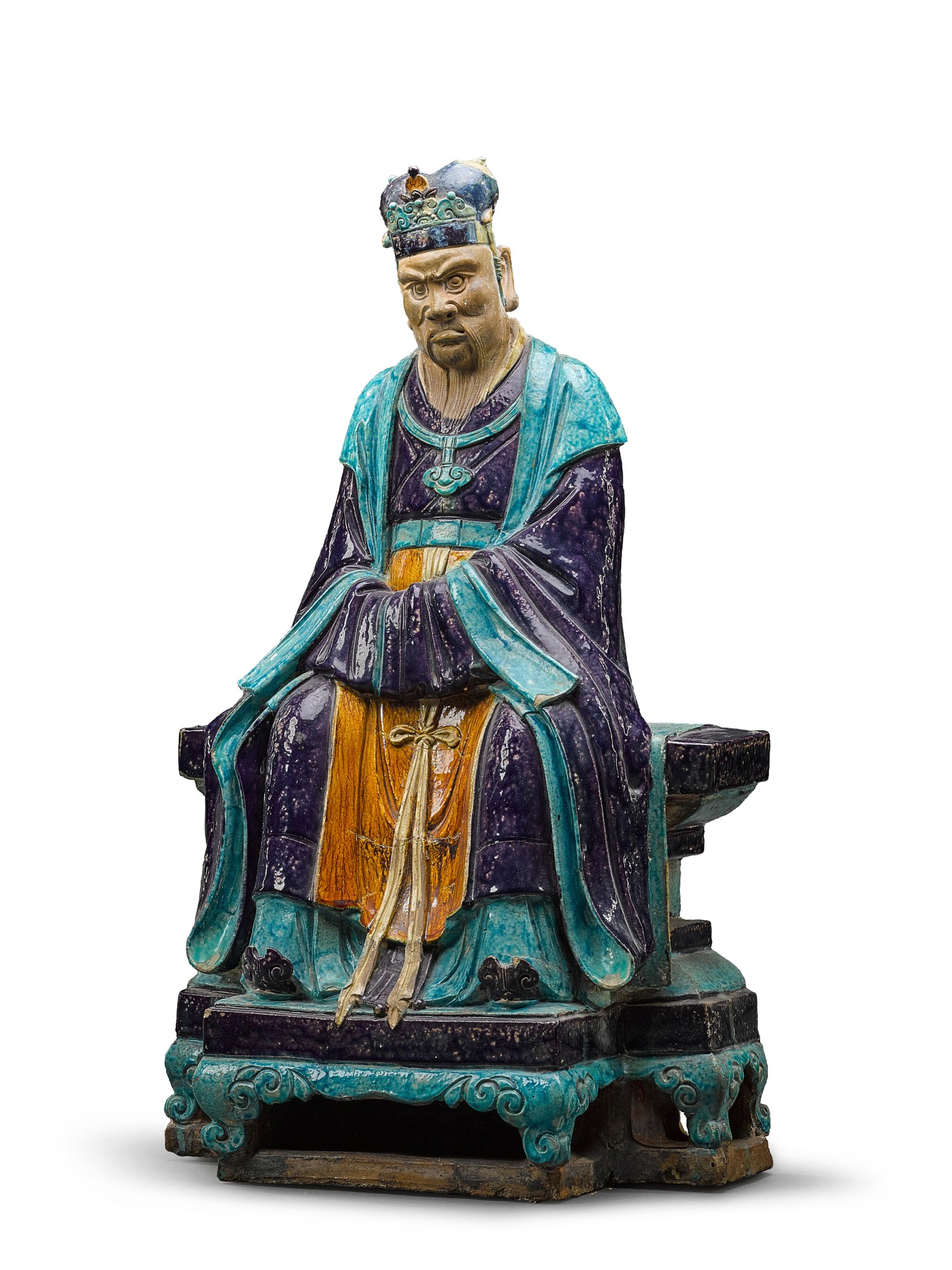 A large Fahua figure of a Daoist deity, Ming dynasty, 15th/16th century ...